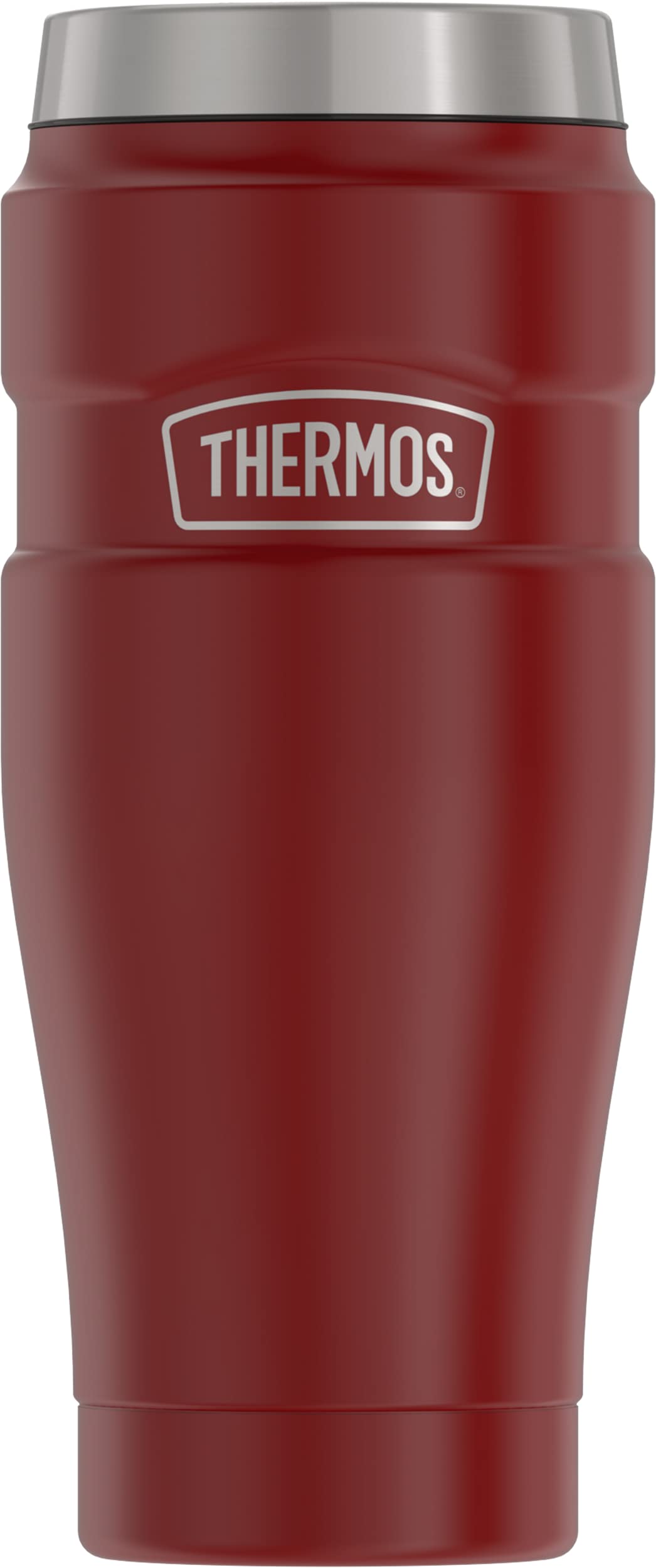 THERMOS Stainless King 16 Ounce Tumblers, Matte Red & Green