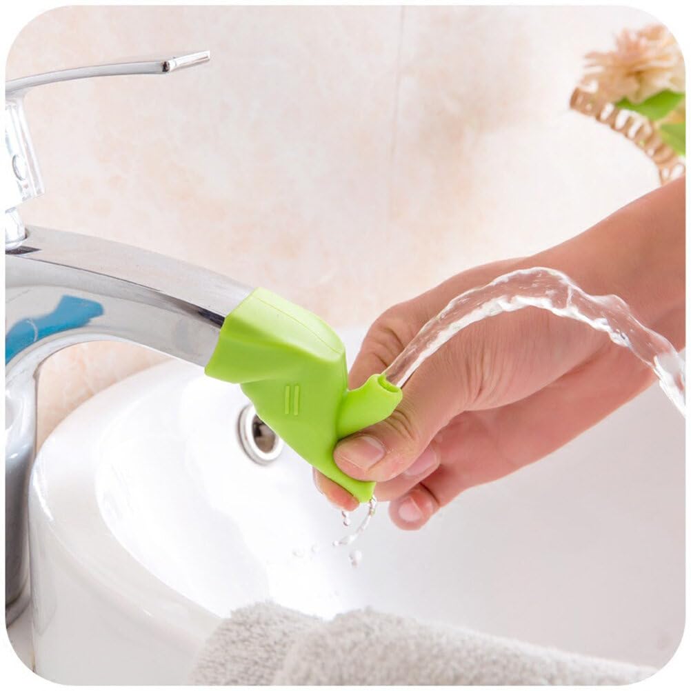 3Pcs Green Blue Pink Silicone Faucet Extender Faucet Extender for Bathroom Sink Bathroom and Kitchen Safety