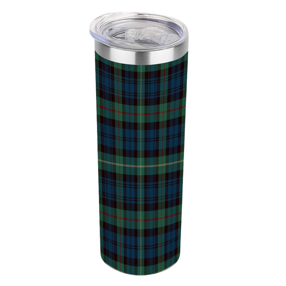 silichee 20 Oz Insulated Tumblers Stainless Steel Cup with Lid Tartan Pattern Background Blue Black Green Red Gold Plaid Flannel Shirt Tumblers Vacuum Coffee Mugs for Cold Hot Drinks for Home