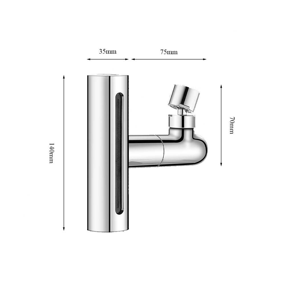 CONOB 4 in 1 Chrome Large Kitchen Faucet Spray Head, Multifunction Aerator for Bathroom Sink Faucet, M22 Female Thread, 360 Swivel Smooth Rotation