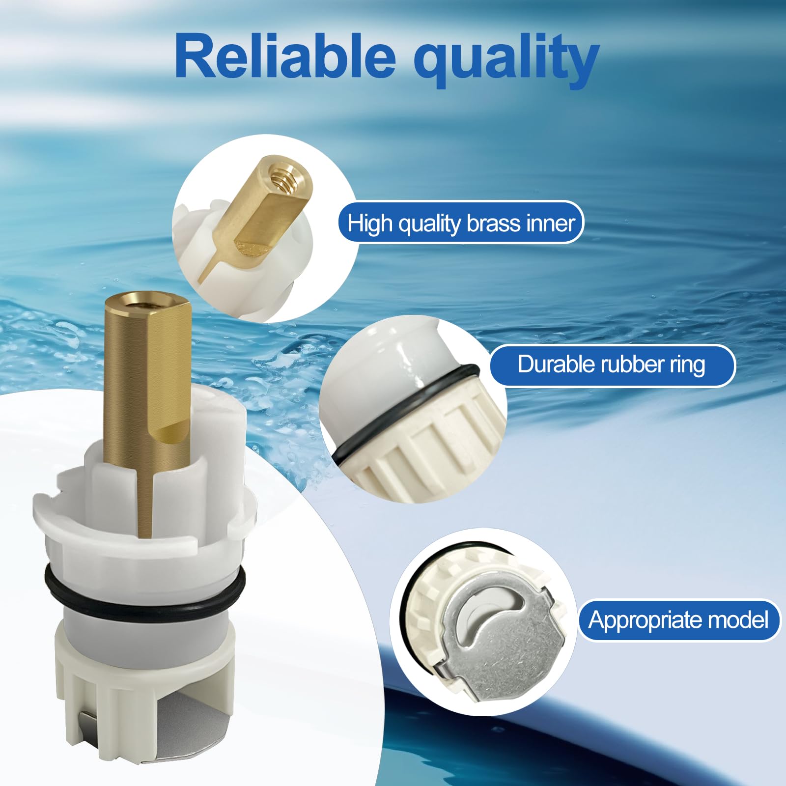 KEQGPCBE 2 Pack Replacement for RP25513 Faucet Stem Cartridges Assembly Repair Kit for Delta Two Handle Lavatory Centerset Widespread Bathroom Faucet RP4993 Seat and Spring