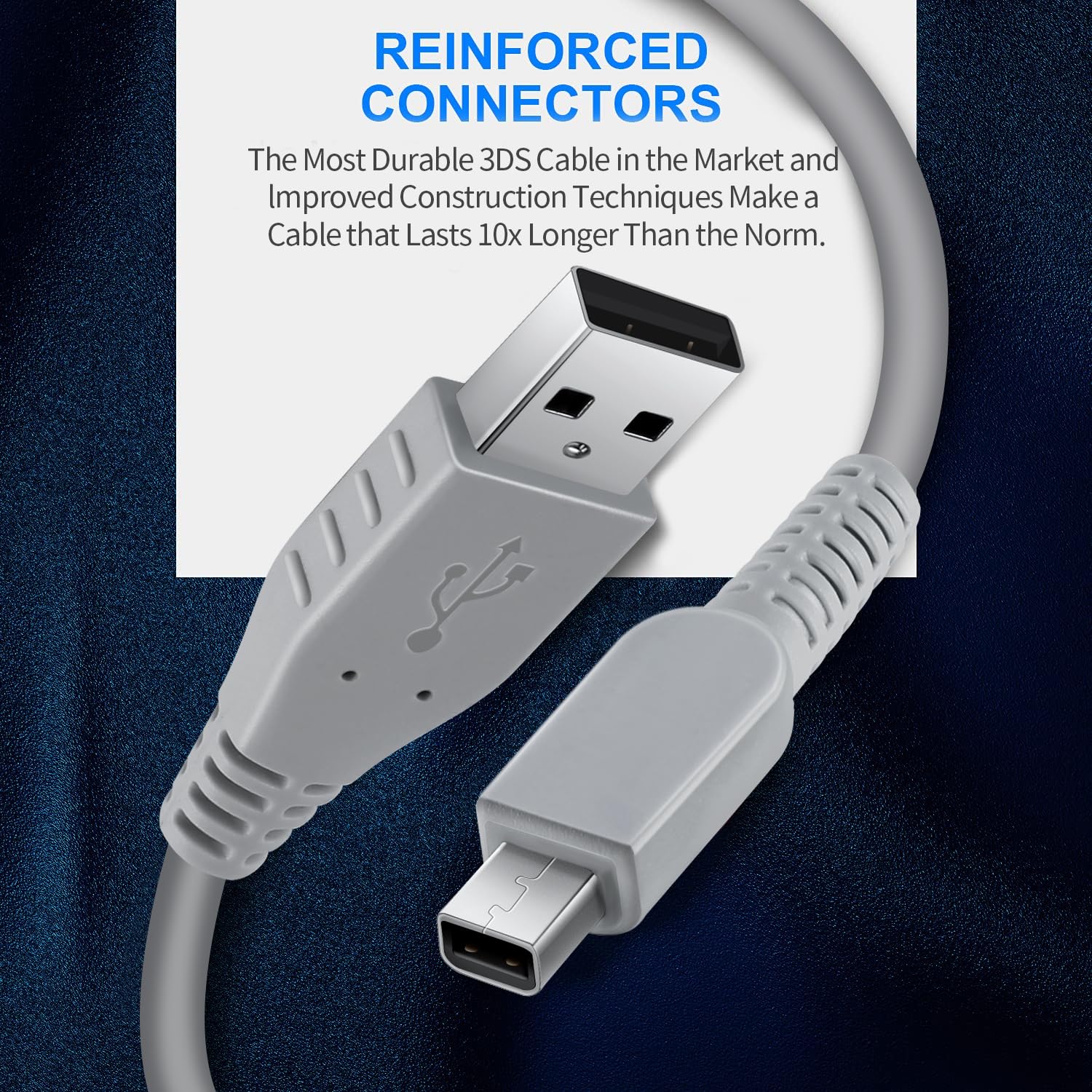 SENBOMA 3DS Charger Cable - 4.9FT OEM Original Replacement Power Charging Cord for New 3DS XL New 3DS 3DS XL New 2DS XL New 2DS 2DS XL 2DS DSi DSi XL (Bulk Packaging) (2)