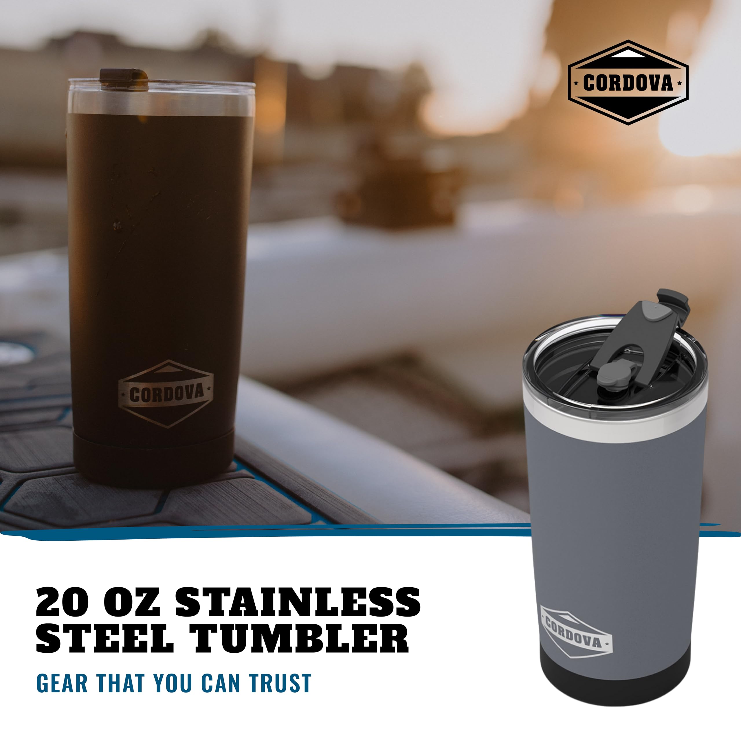 Cordova Outdoors Trailhead Class Tumbler, Scree, 20 oz