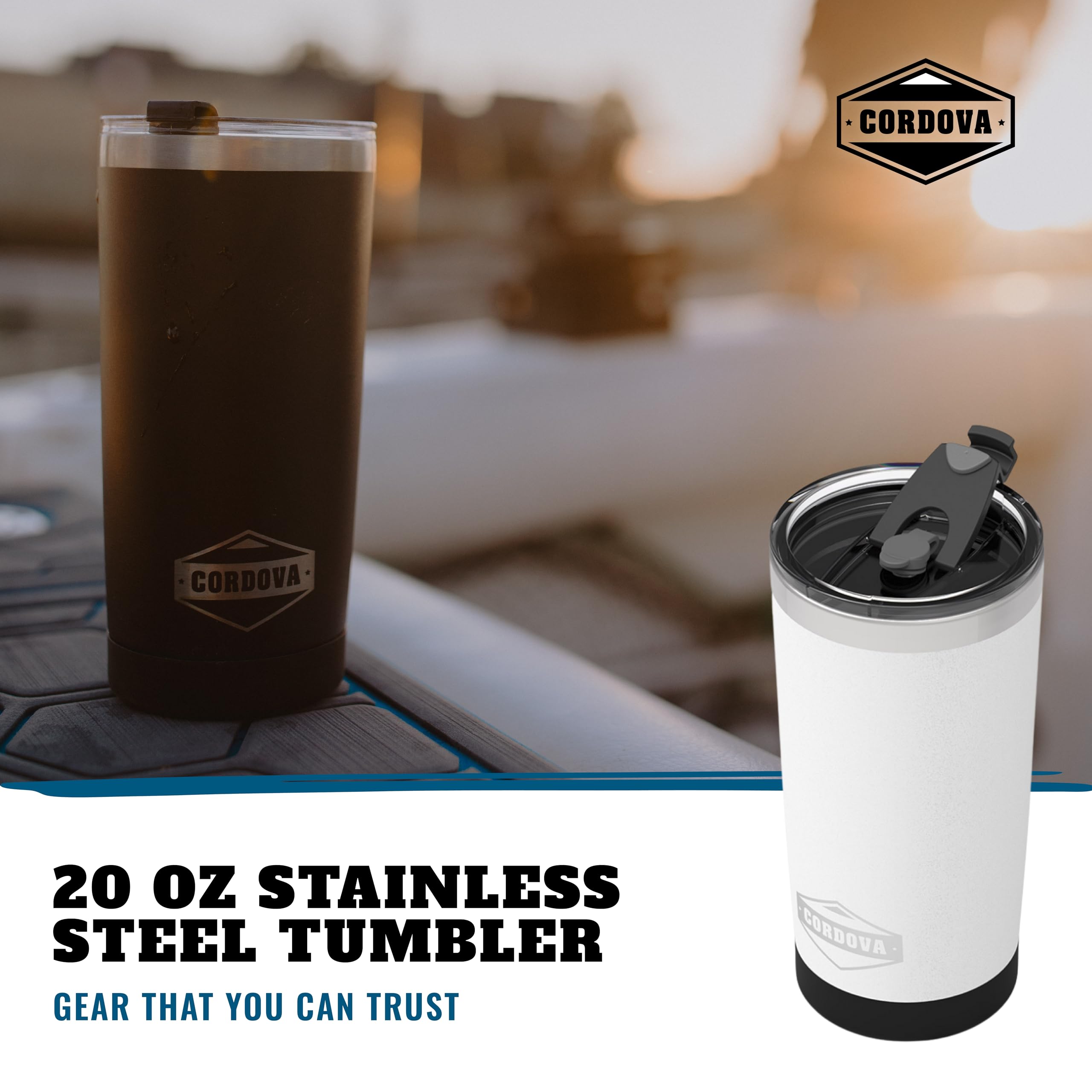 Cordova Outdoors Trailhead Class Tumbler, Snowcap, 20 oz