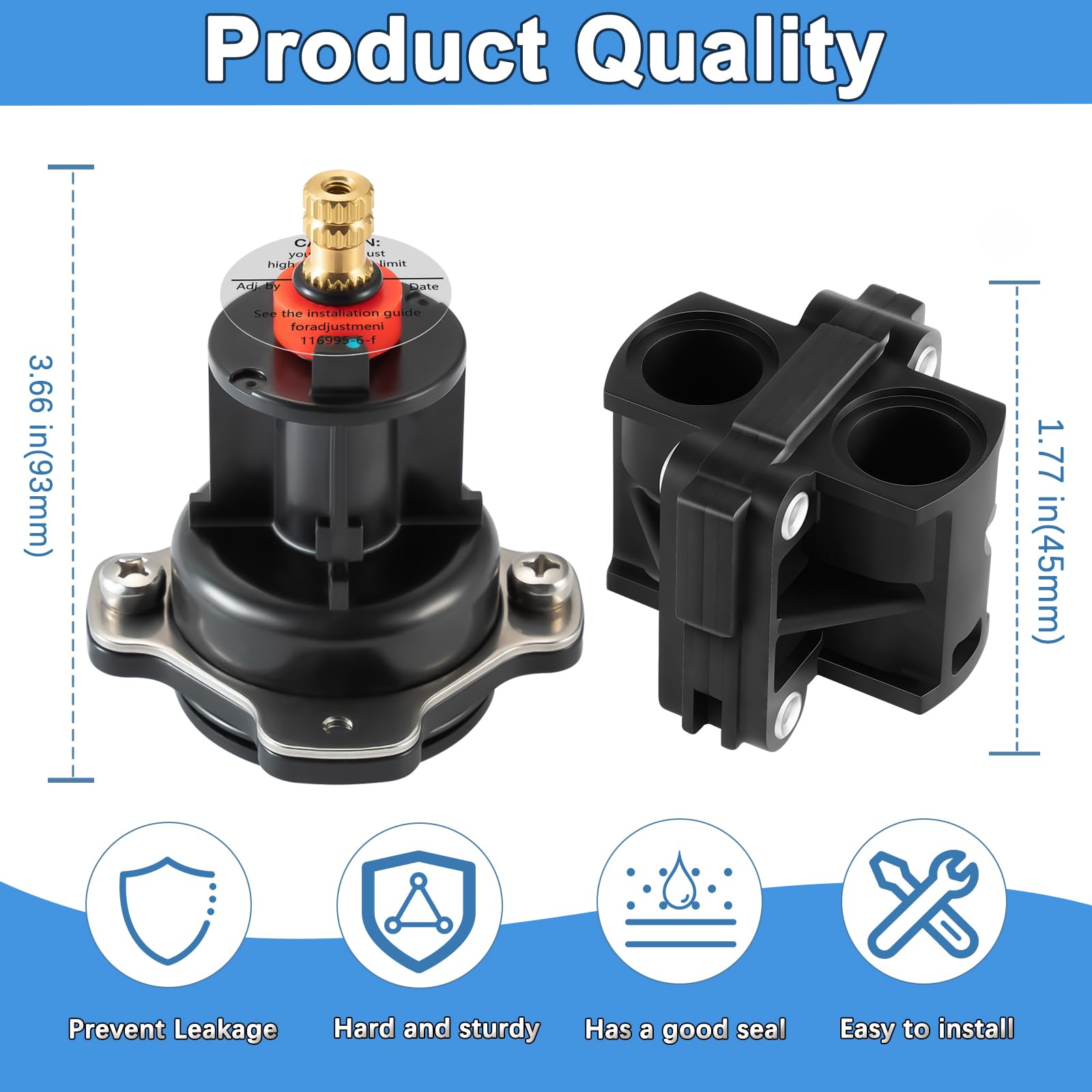 GP76851 Mixer Cap and GP500520 Pressure Balancing Unit, Compatible with Kohler GP77759 Mixer Cap, Shower Cartridge Replacement Valve Repair Kit, for Rite-Temp and 1/2" Shower Valve