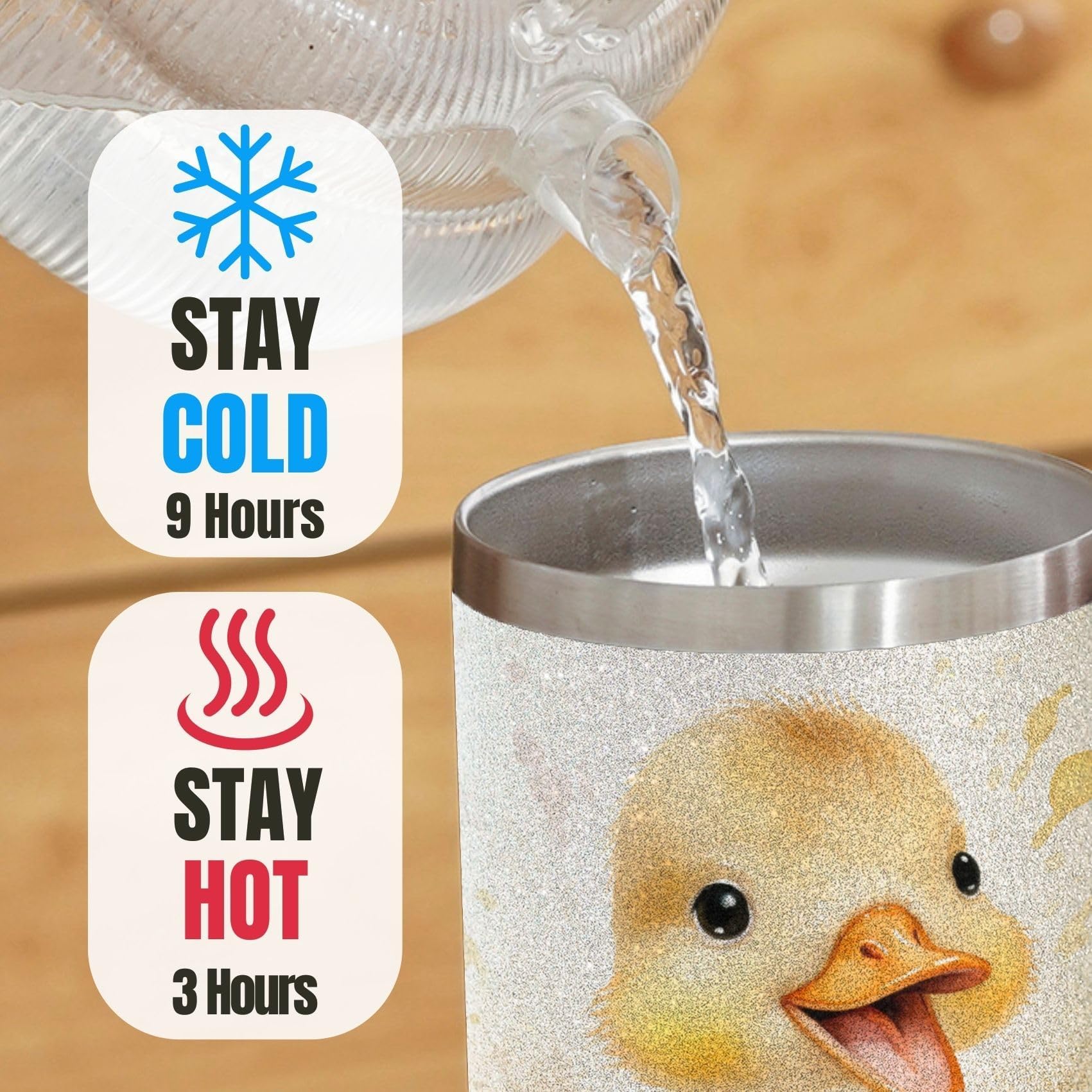 Onebttl Duck Gifts - Glitter 20oz Coffee Mug Tumbler for Girls & Birthday Occasions