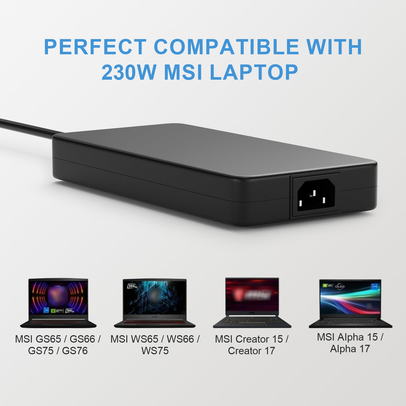 230W 19.5V MSI Laptop Charger for MSI Stealth GS66 GS65 GS76 GS75 WS65 WS66 WS75 WS76 A12-230P1A A17-230P1A 230W MSI Laptop Power Adapter Supply
