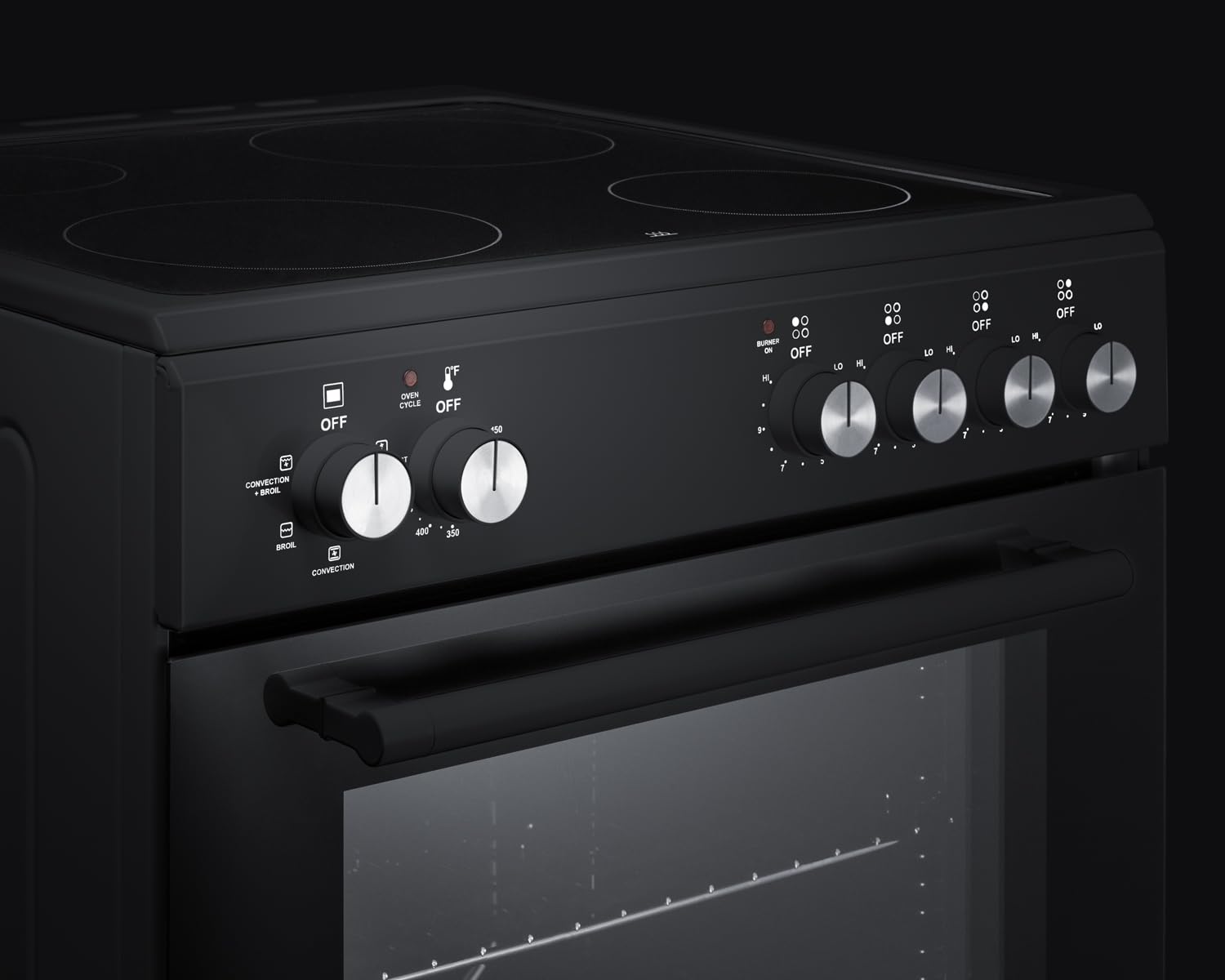 Summit 24” Electric Smooth Top Range, Large 2.44 cu.ft. oven. ADA Compliant, Black - REXT24BL(Black, 24 Inch)