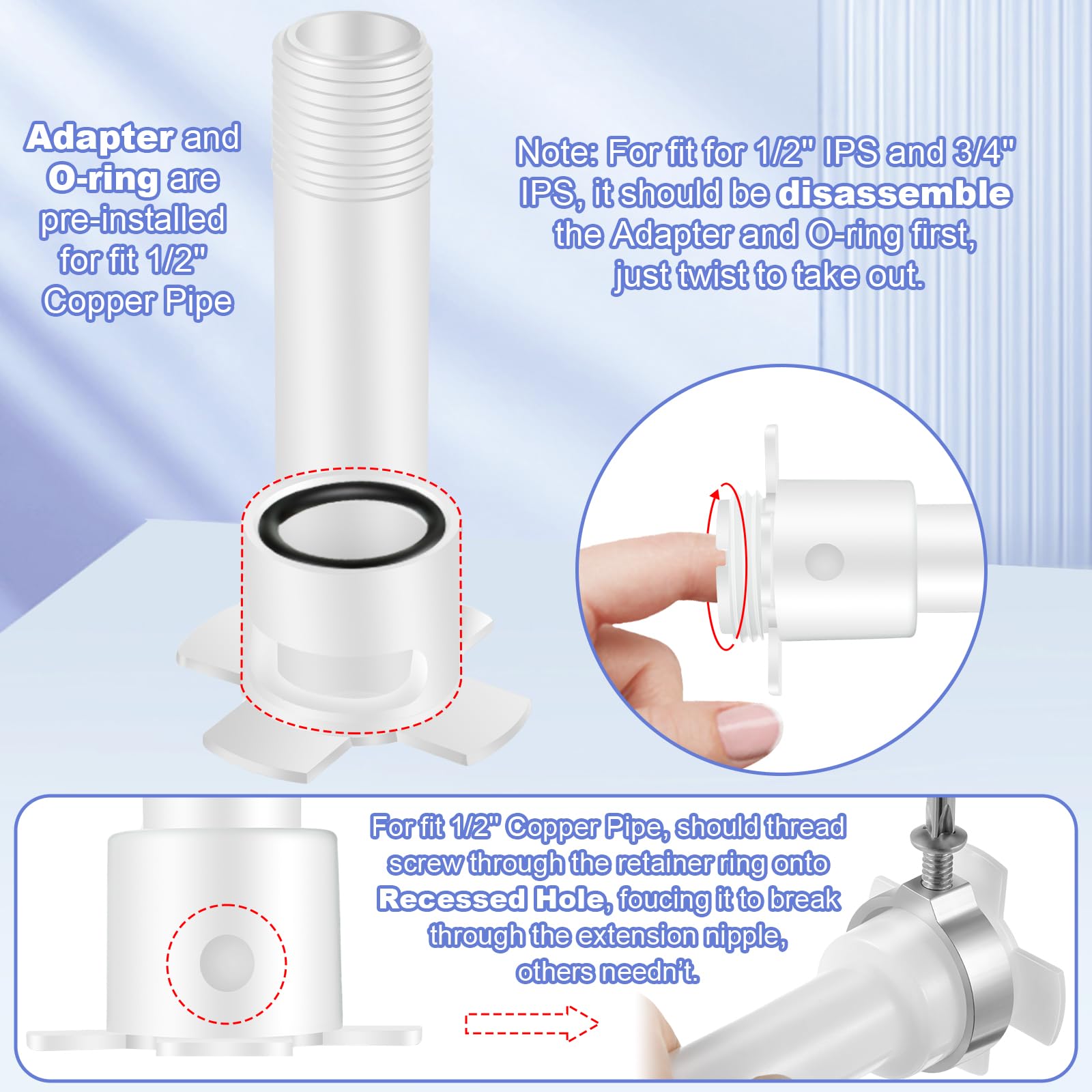 Enhon Tub Spout with Diverter, Universal Fits 1/2'' Copper Pipe, 1/2'' IPS and 3/4'' IPS, Bathroom Bathtub Tub Faucet Replacement with Adapters (Brushed Nickel)