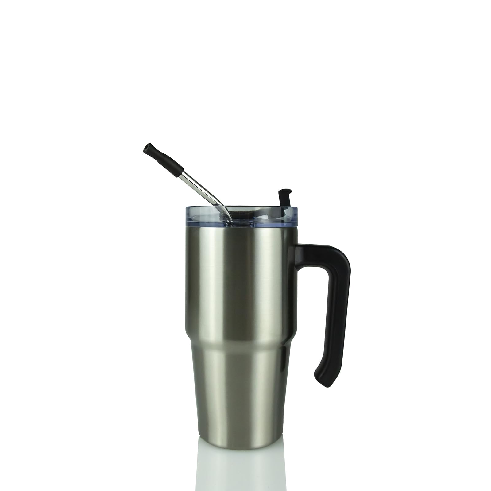 Hogg 20oz Sublimatable Grippy Tumbler with Removable Handle, Lid, and Stainless Steel Straw, DIY, Customizable, Double Wall Insulated Tumblers (Clear)