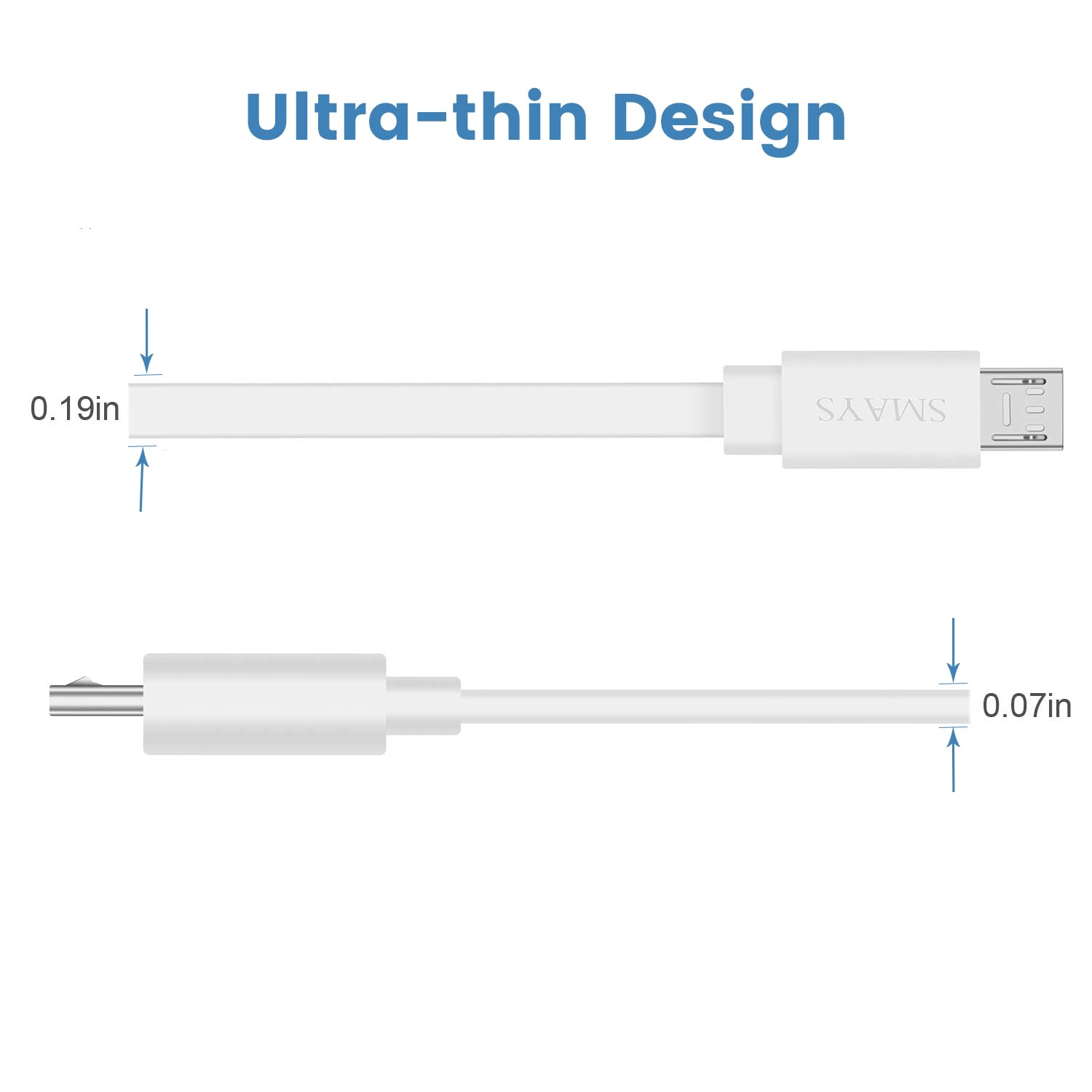 Smays 4-Pack 25 ft Extension Cable for WYZE Cam v4, WYZE Cam v3 and v3 Pro Camera, Long Flat Micro USB Cord, White