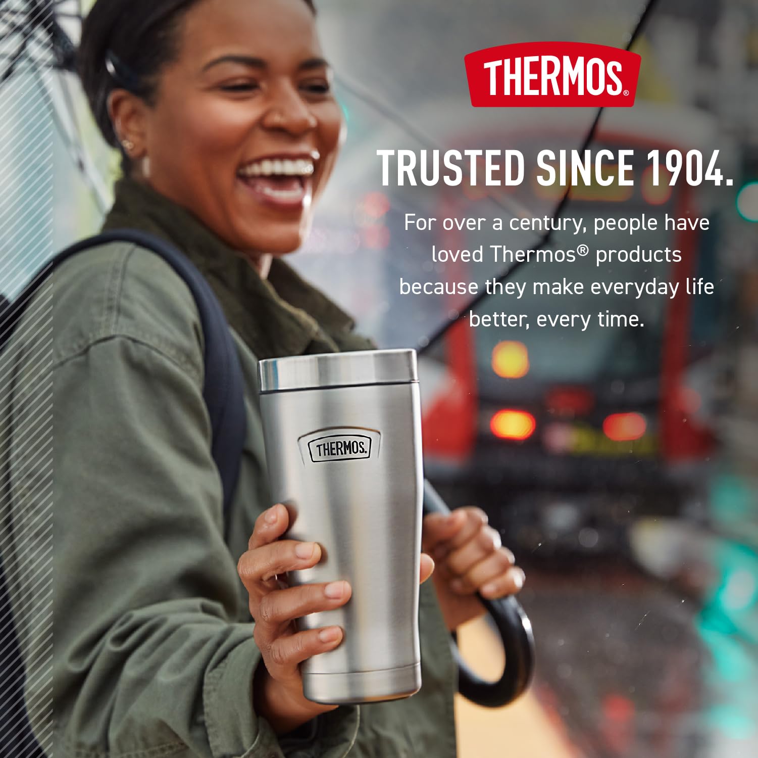 THERMOS ICON SERIES, Stainless Steel Tumbler, Saddle, 16 oz