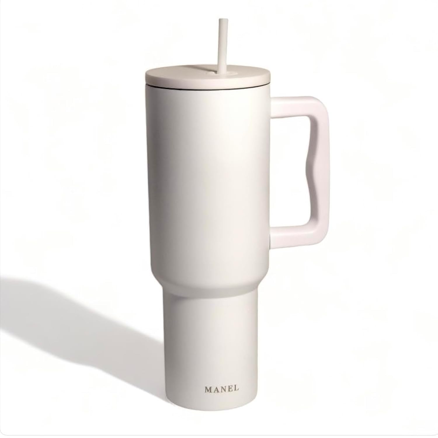 CeylonManel 40oz Stainless Steel Double Wall Vacuum Insulated Sublimation Tumbler with Handle, Straw, Lid Travel Cups in Matte Finish (Sandstone), Large