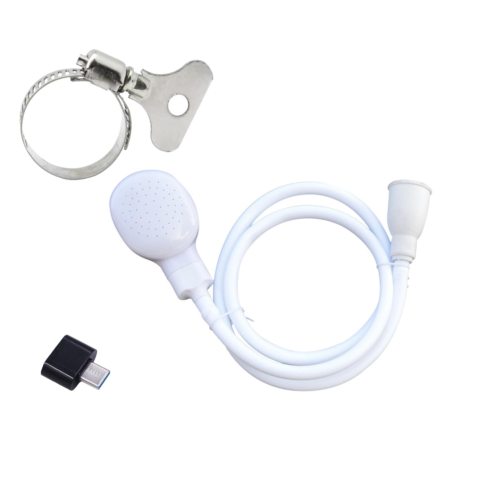 Generic 3m/9.84ft Sink Spray Rubber Hose Portable Sink Hose Faucet Sprayer Shampoo Sprayer Handheld Faucet Shower for Pets,Bathing Baby,Washing Hair,Rinsing Vegetables Type-C Convertor, White