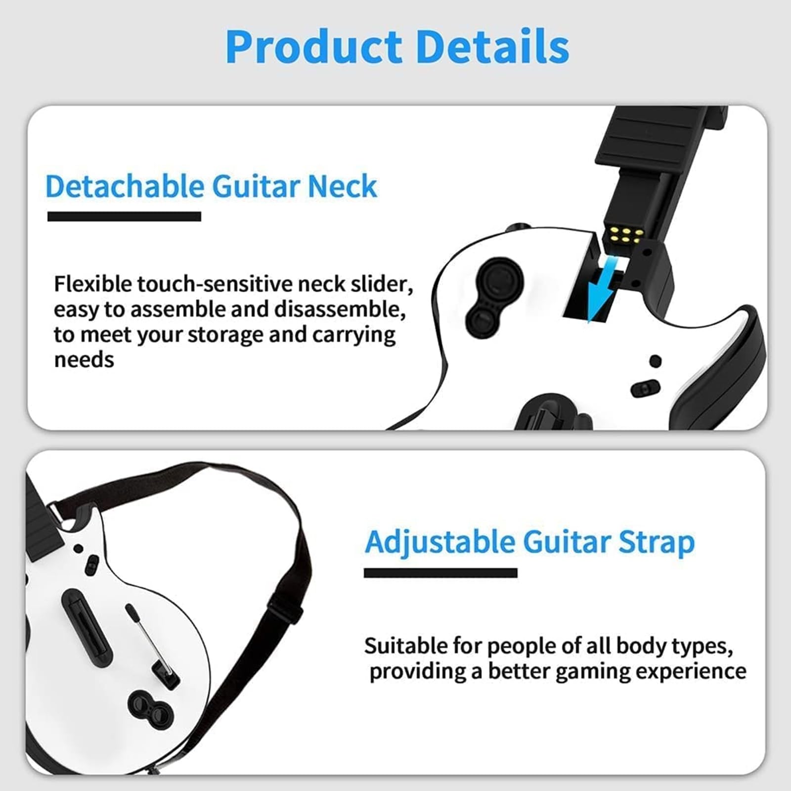 NBCP PC Guitar Hero Wireless Legends Rock Dongle Bundle for PS3/Computer Windows, Compatible with Guitar Hero, Rock Band, Clone Hero & Fortnite Festival