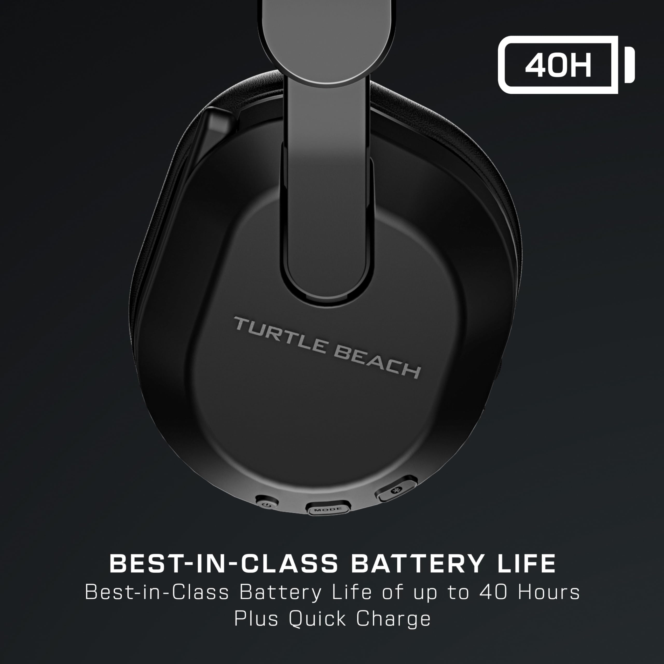 Turtle Beach Stealth 500 Wireless Amplified Gaming Headset for PC, PS5, PS4, & Mobile – 40-Hr Battery, Bluetooth, Memory Foam Cushions, Flip-to-Mute Mic, EQ Presets, Companion App – Black
