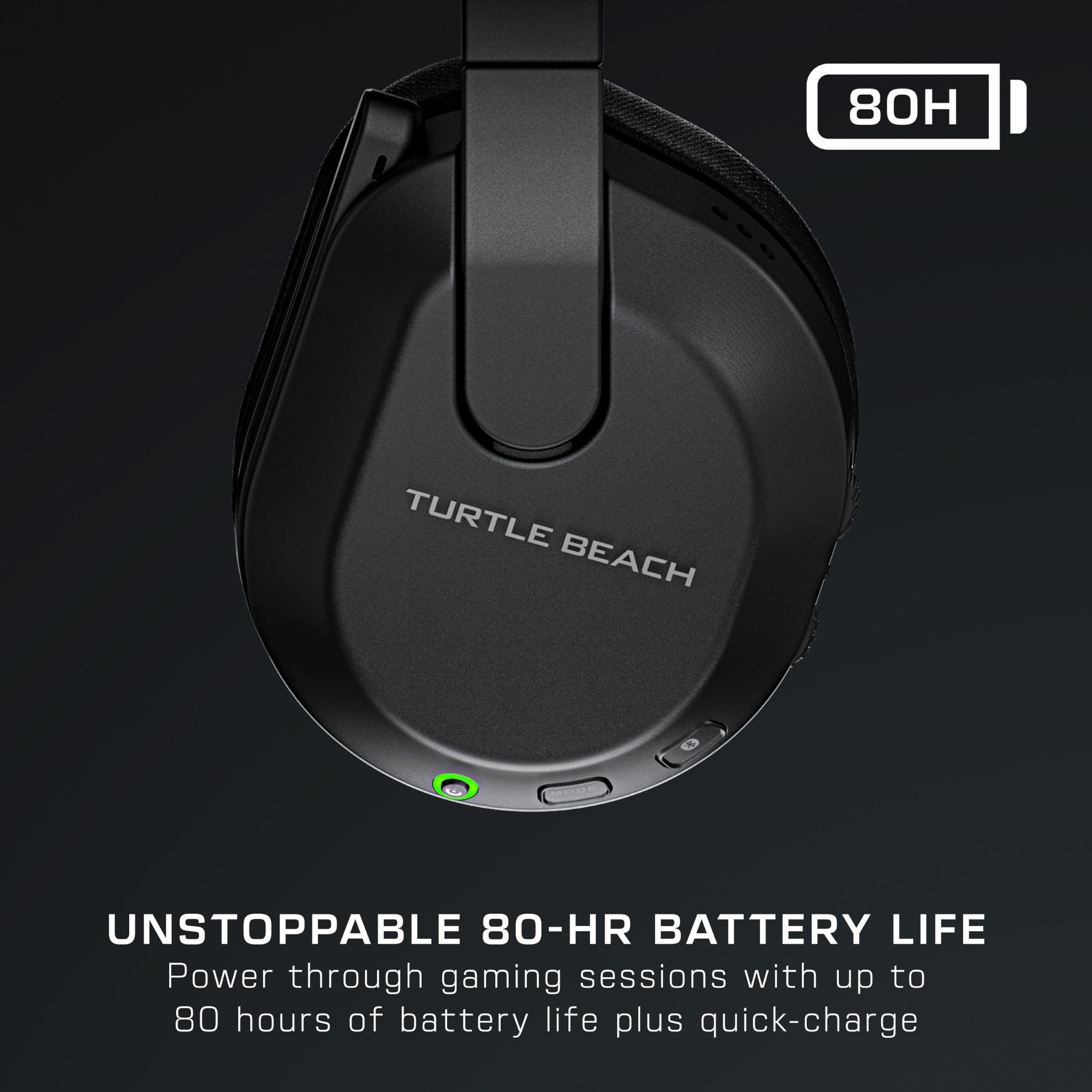 Turtle Beach Stealth 600 Wireless Multiplatform Amplified Gaming Headset for PC, PS5, PS4, & Mobile – Bluetooth, 80-Hr Battery, Noise-Cancelling Flip-to-Mute Mic, Waves 3D Audio –Black