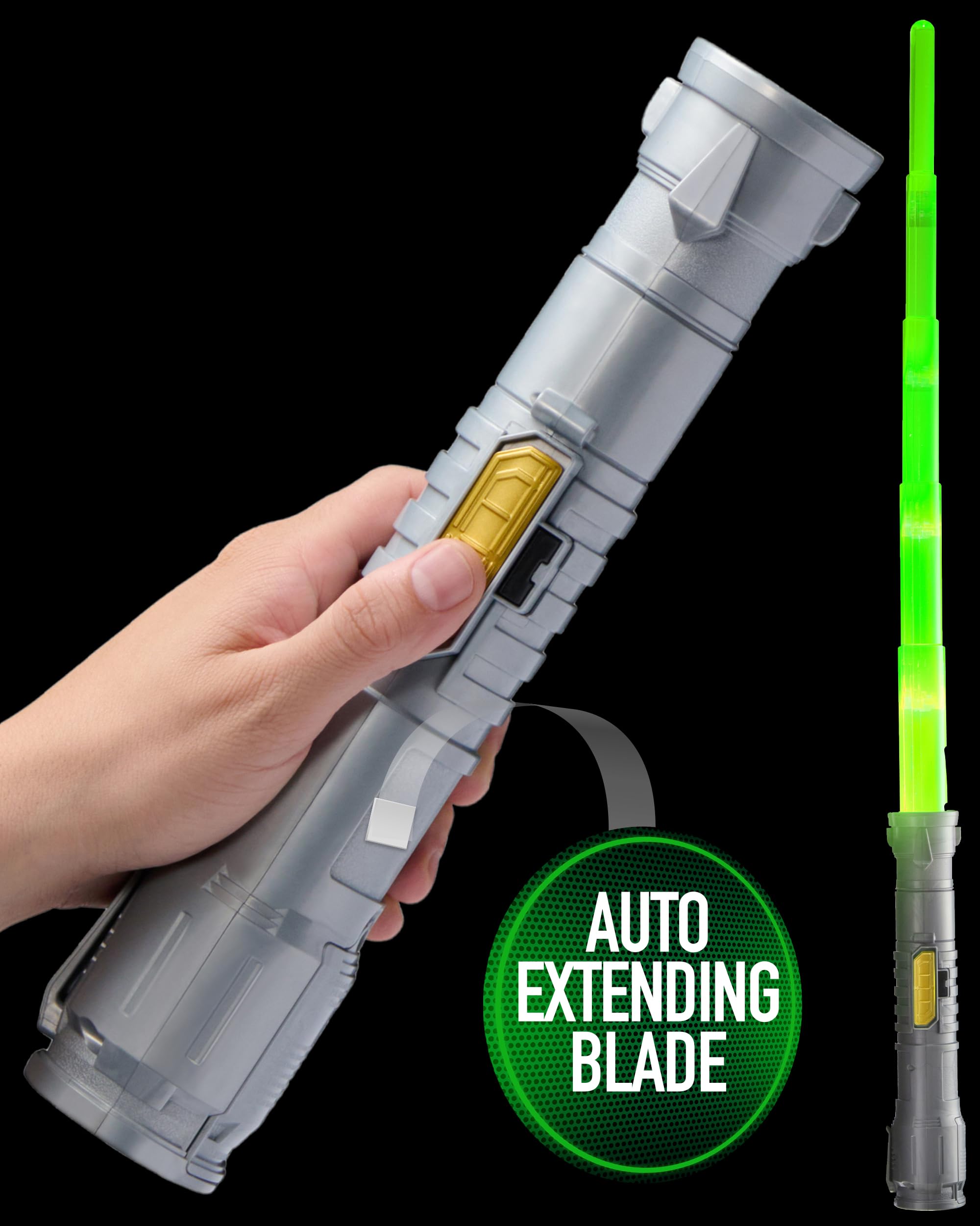 Goliath Power Saber Energy Blade Green First Ever Automatic Saber Auto Extending & Retracting Saber Extends 35" (90cm) Motion Based SFX Ages 6 and up