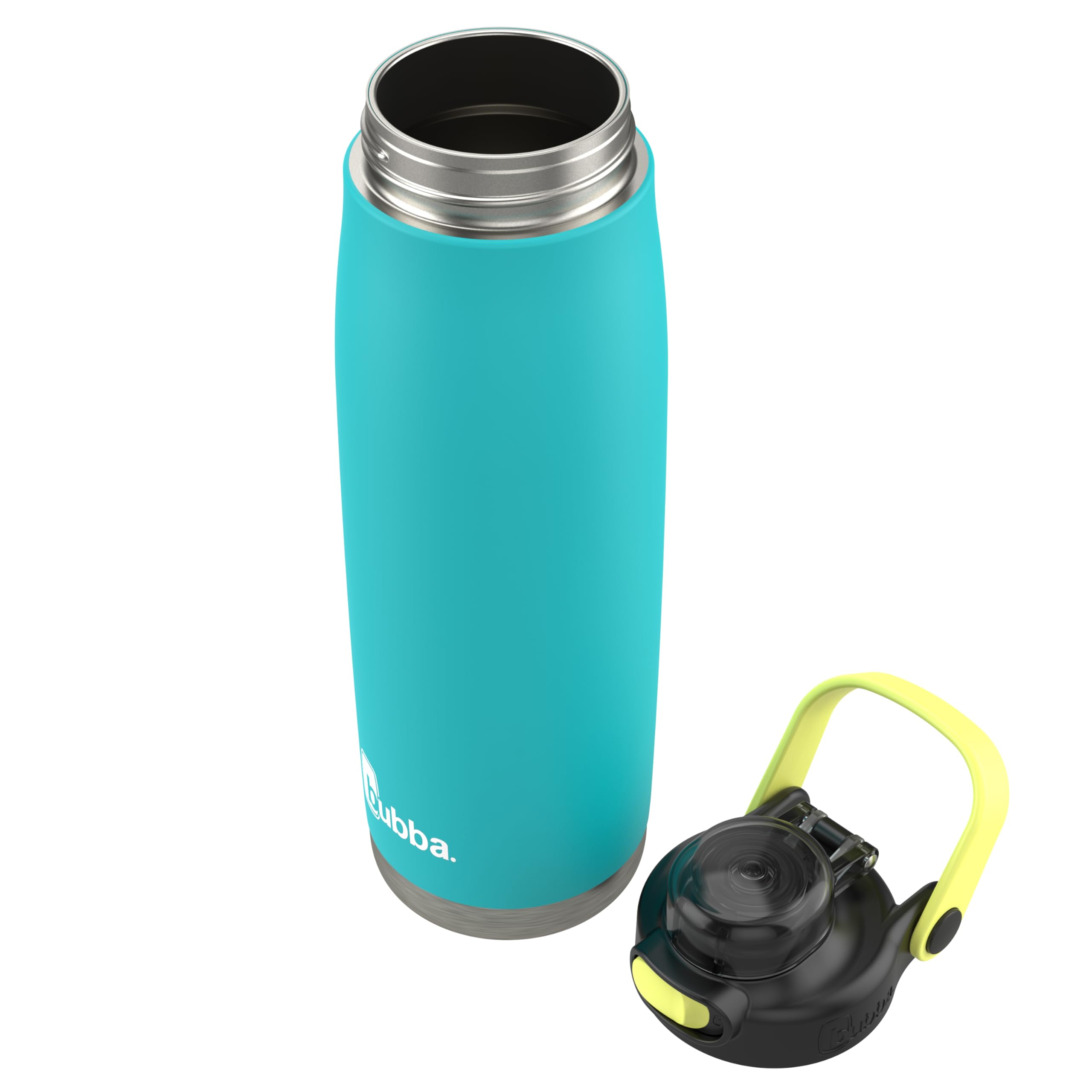 Bubba Radiant Stainless Steel Push-Button Chug Lid, 24oz. Water Bottle, Medium, Rubberized Scuba
