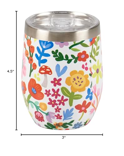 Primitives by Kathy Wine Tumbler - Happy Flowers
