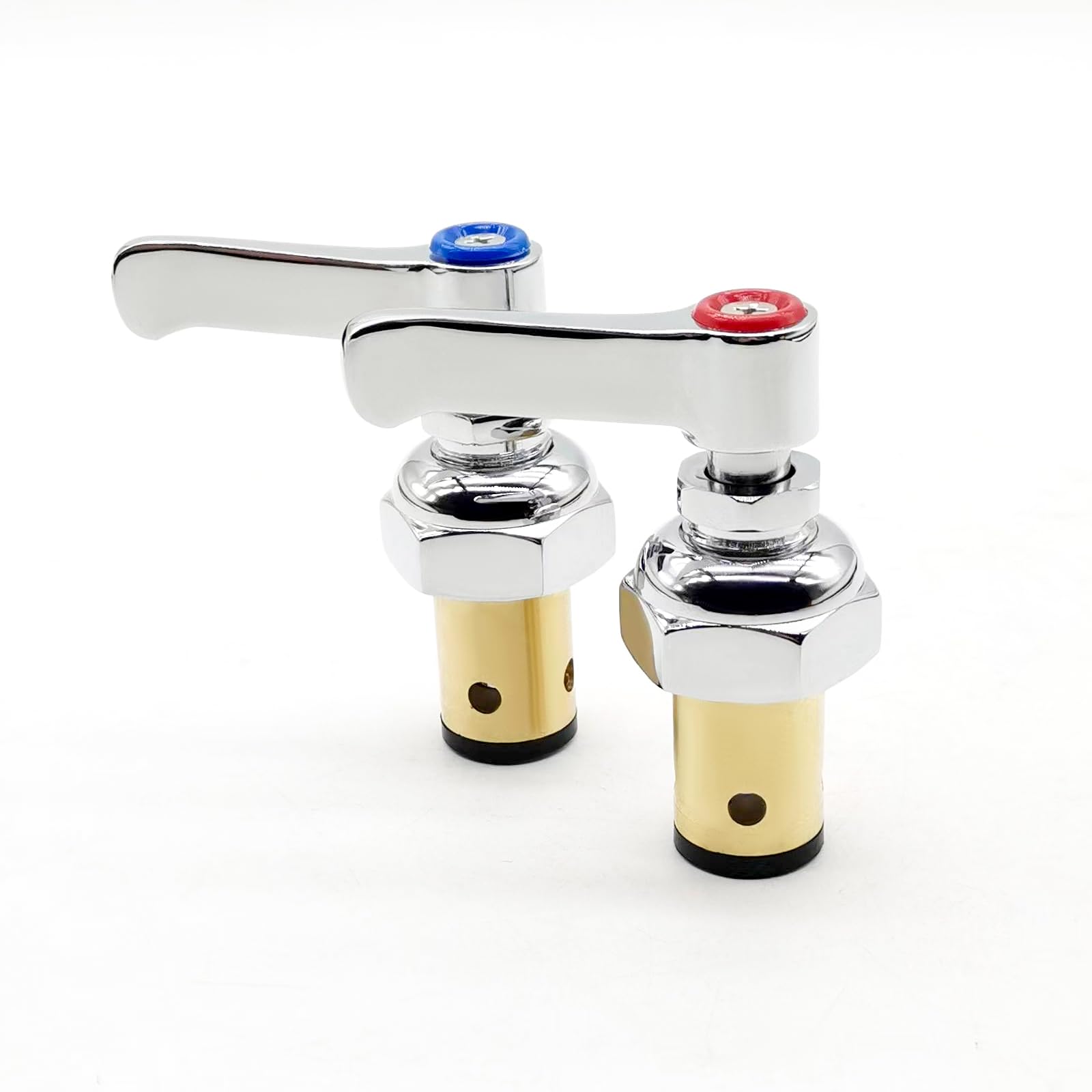Handle Stem Assembly Fits for T&S Brass Faucets Blue Cold and Red Hot Side Spindle Assembly Valve Replacement Part Replace 002714-40 002713-40 Spindle Assembly for Eterna Valve Replacement