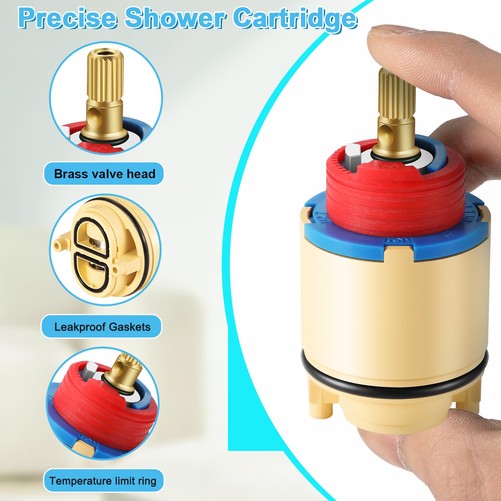 OP-340009 Pressure Balance Ceramic Cartridge, Shower Cartridge Replacement, for Tub/Shower Valves.