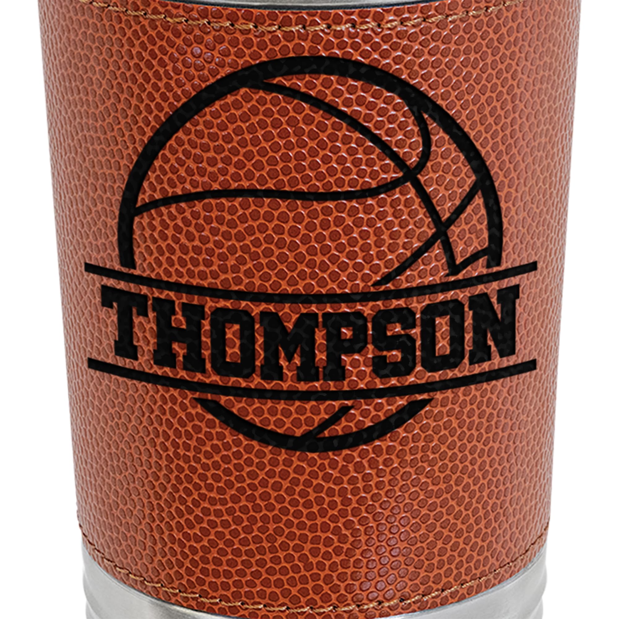 JFWcreations Personalized Basketball Tumbler with Textured Look and Feel - Customized Insulated Stainless Steel 20oz Basketball Cup