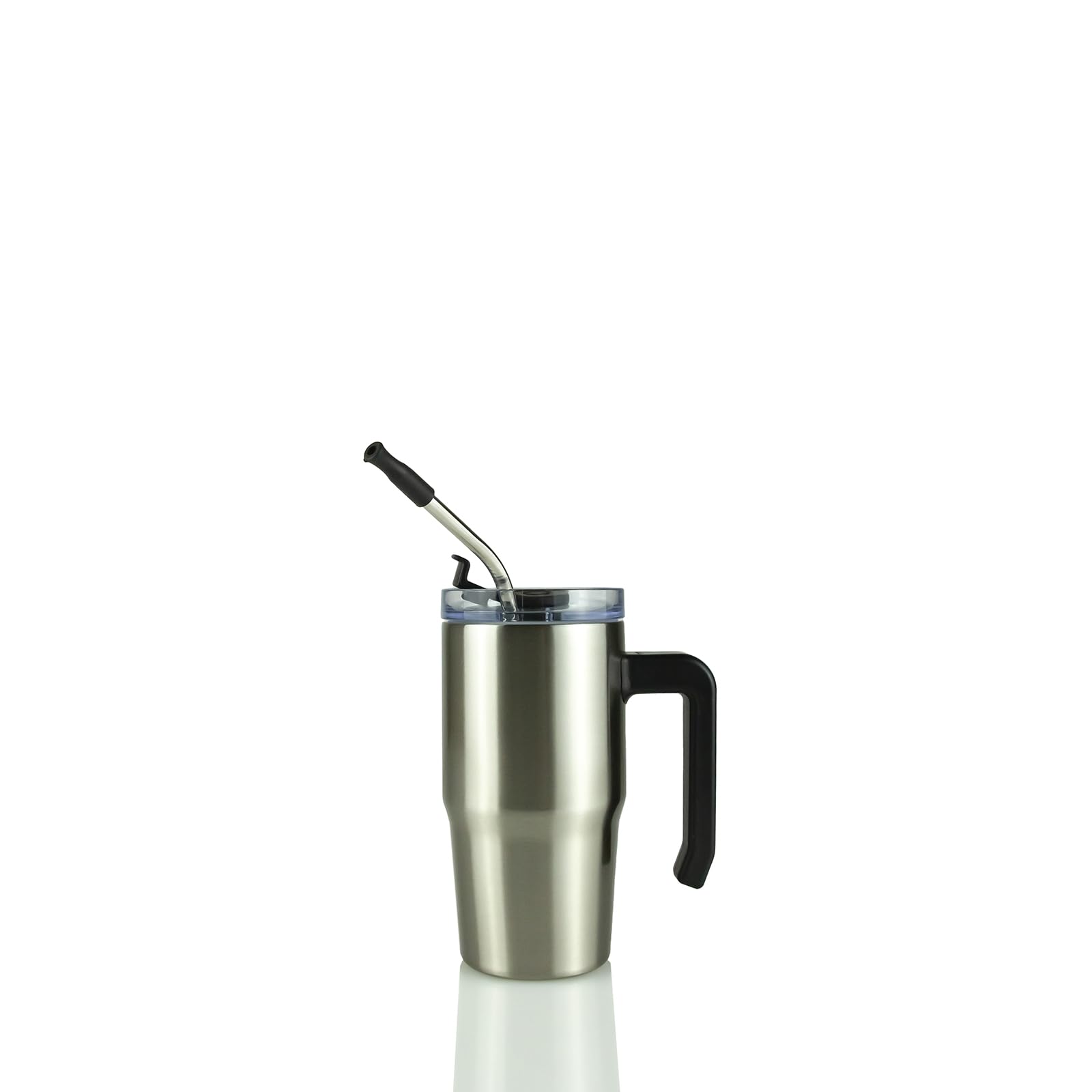Hogg 12oz Sublimatable Grippy Tumbler with Removable Handle, Lid, and Stainless Steel Straw, DIY, Customizable, Double Wall Insulated Tumblers (Clear)