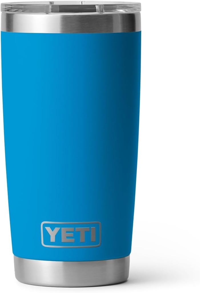 YETI Rambler Tumbler, Vaccum Insulated Stainless Steel Tumbler with Magslider Lid, Big Wave Blue, 20 oz (591 ml)