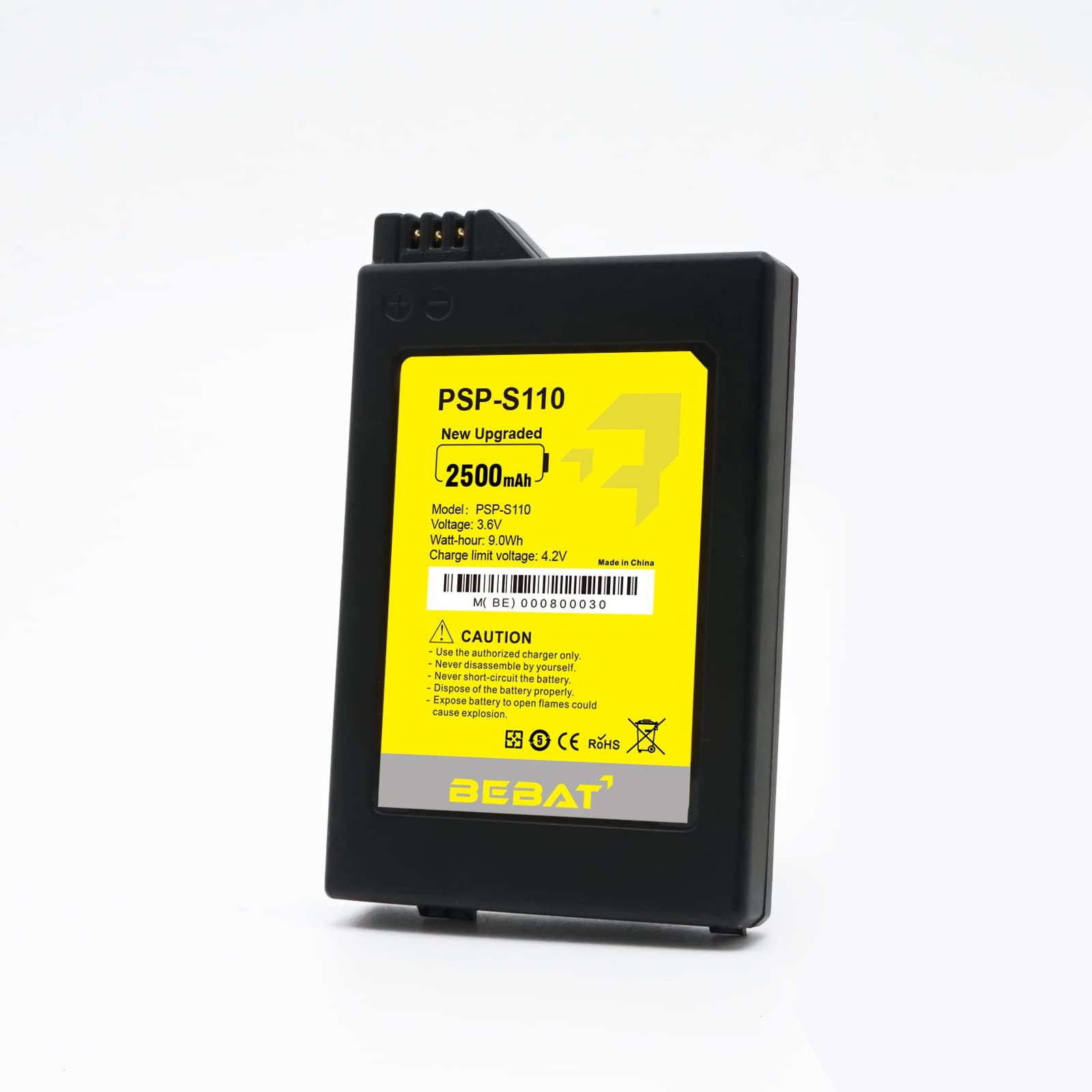 BEBAT PSP-S110 Battery,2500mAh Hign Capacity for Sony PSP 2000/3000 PSP-S110 Console,Rechargeable Battery Lithium Ion Battery Pack Replacement