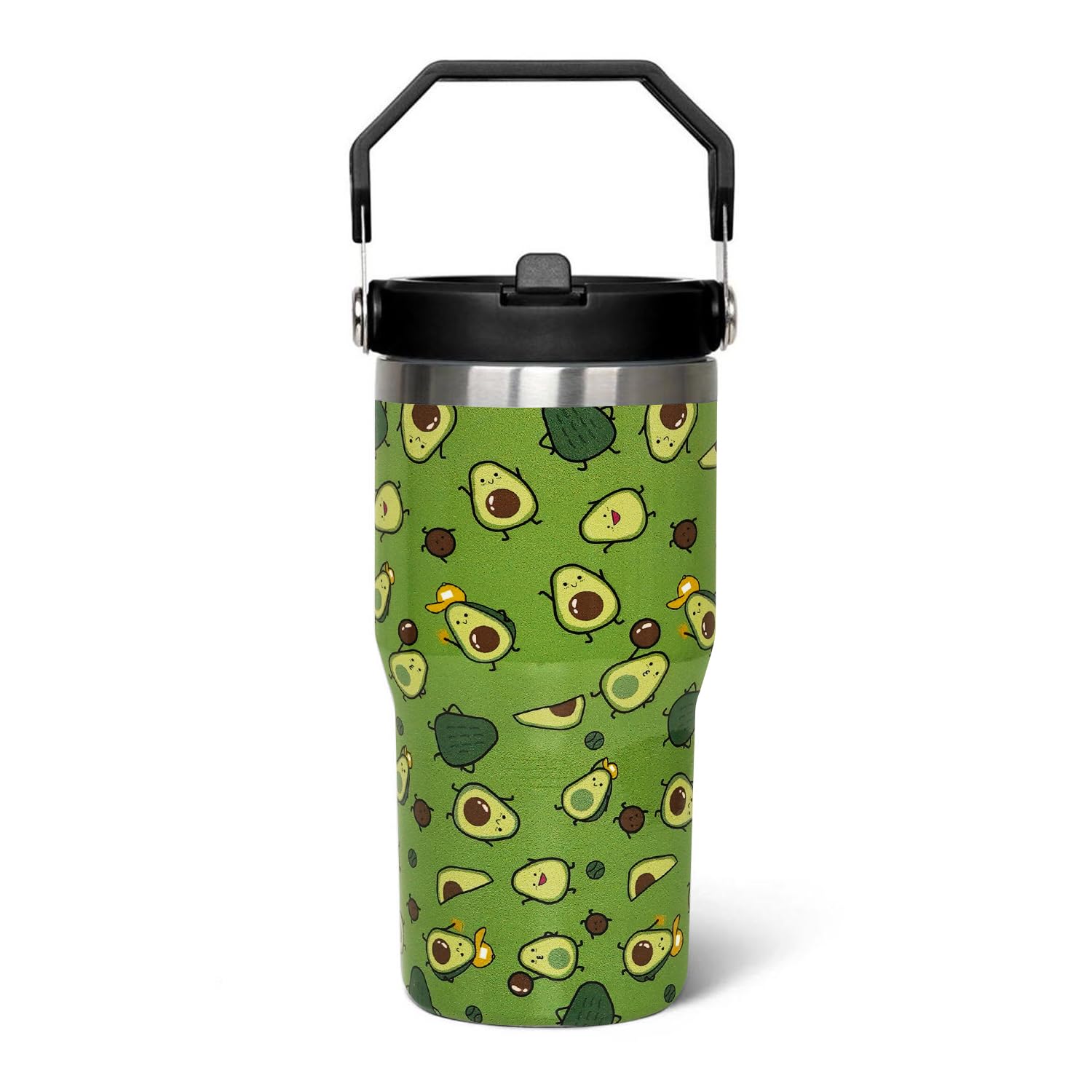 Avocado Stuff, Avocado Travel Mug, Coffee Tumbler for Women, with Flip Straw and Top Handle Tumbler Avocado Gifts,Unique Birthday Gifts 20 OZ