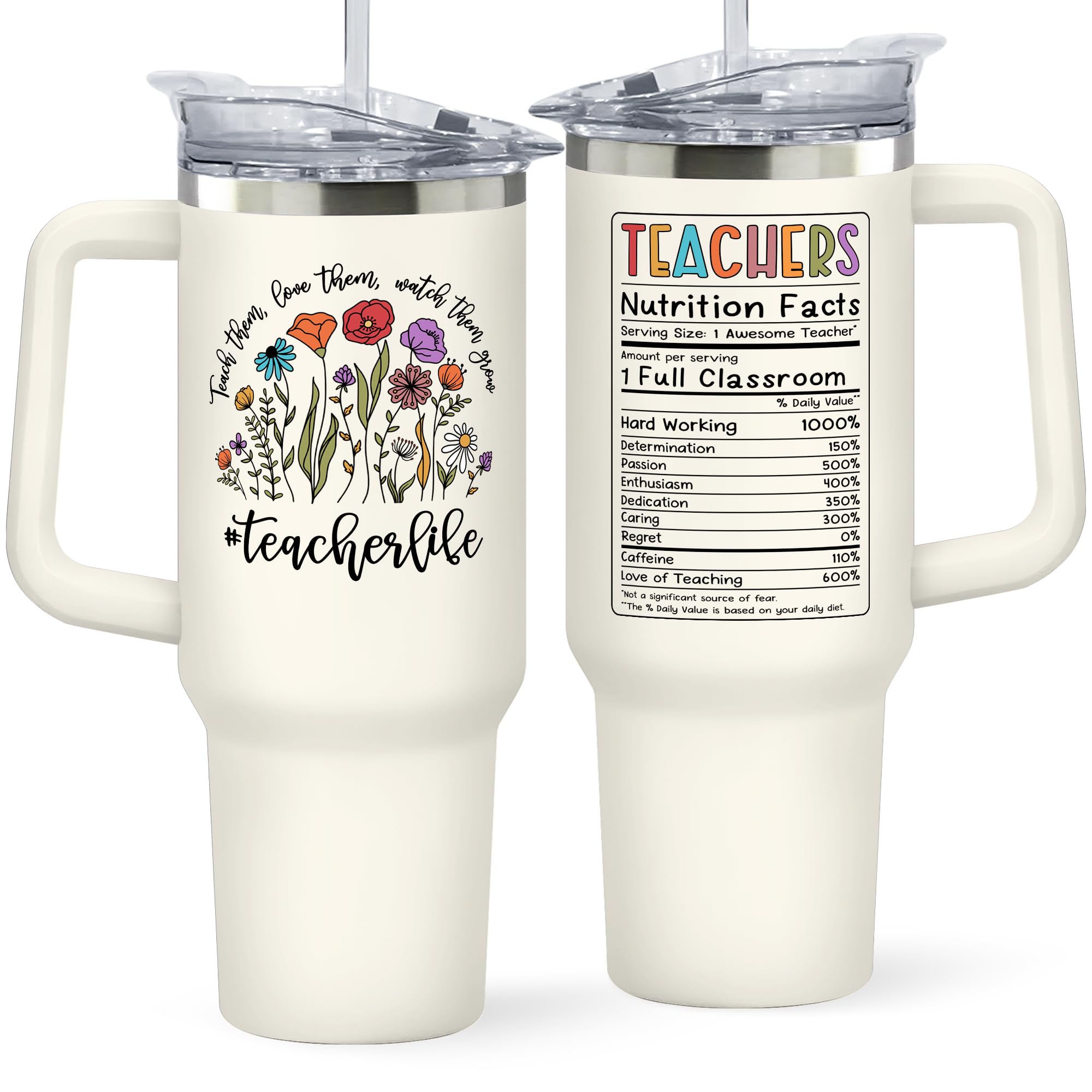 Teacher Gifts for Women - Gifts for Teachers Women, Teacher Appreciation Gifts - Teacher Gift Ideas - Teacher Retirement Birthday Gifts, Teacher Valentines Gifts - Gift for Teacher - 40 Oz Tumbler