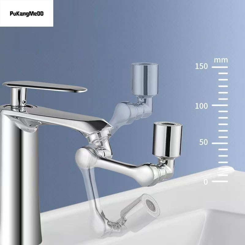 2Pack - BSPIX 1080° Rotating Faucet Aerator Extender (Plastic) with Aerator Wrench - 22mm Inside Diameter Suitable for 20-24mm Faucets - Dual Models And Robotic Arm for Kitchen/Bathroom Sinks