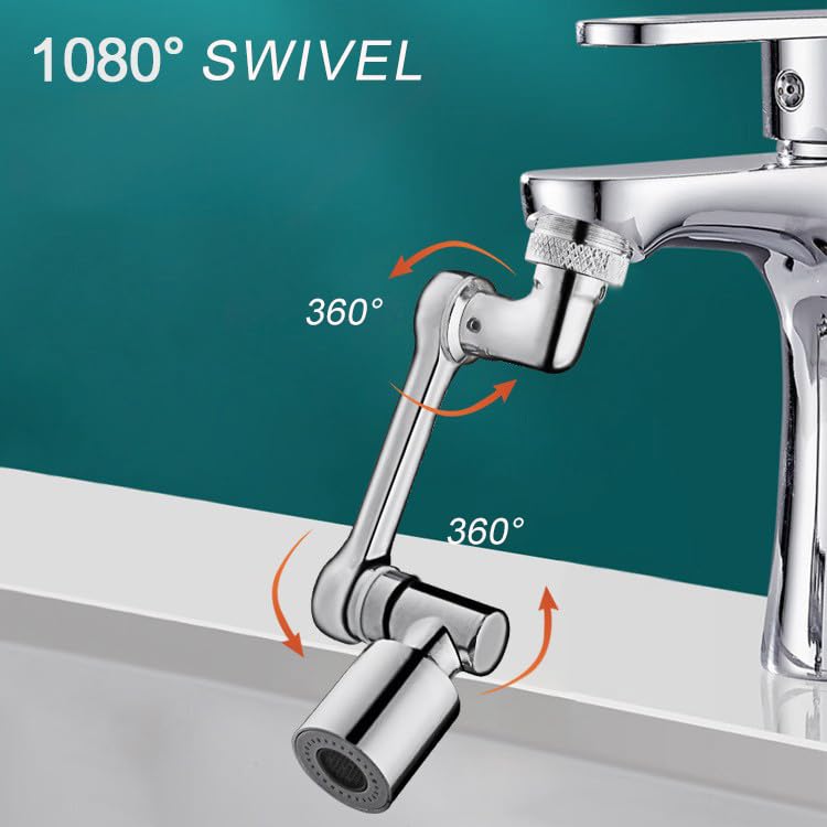 2Pack - BSPIX 1080° Rotating Faucet Aerator Extender (Plastic) with Aerator Wrench - 22mm Inside Diameter Suitable for 20-24mm Faucets - Dual Models And Robotic Arm for Kitchen/Bathroom Sinks