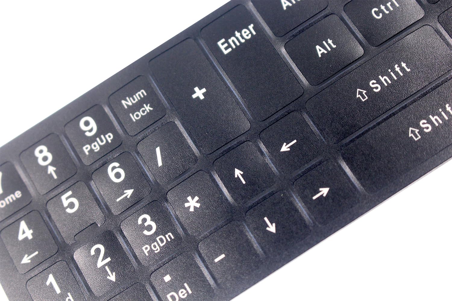 2PCS Matte Vinyl Number Keyboard Stickers, Numerals Keyboard Replacement Sticker with White Font on Black Background for Universal PC, Computer, Laptop, Desktop, Notebook Numeric Pad