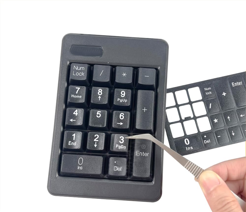 2PCS Matte Vinyl Number Keyboard Stickers, Numerals Keyboard Replacement Sticker with White Font on Black Background for Universal PC, Computer, Laptop, Desktop, Notebook Numeric Pad