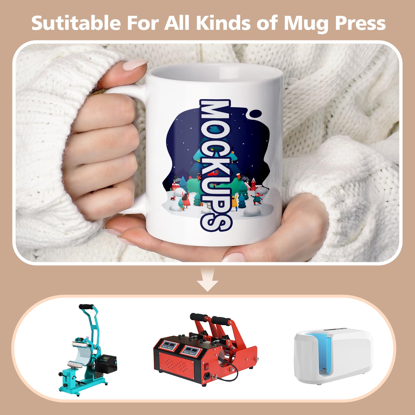 Dmsky Sublimation Coffee Mugs Tazas Para Sublimar 11 oz Blank Bulk Coffee Mug White Ceramic Photo Cups With Box, Heat Tape, sublimation paper Ideal for Crafts Printing Set of 12
