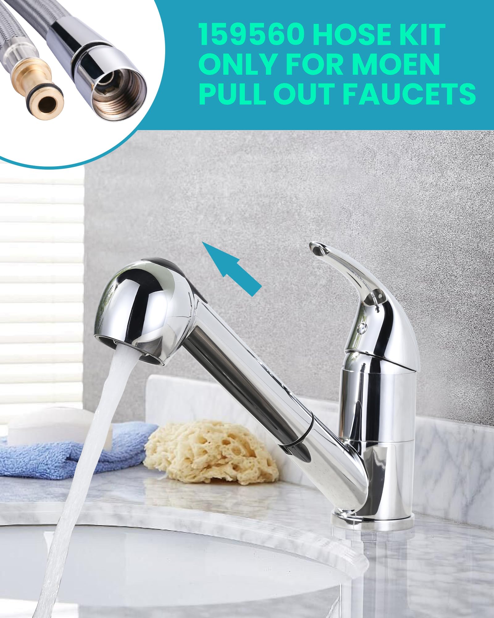 Replacement Hose Kit for Moen Kitchen Pull Out Faucet(Pullout 159560)