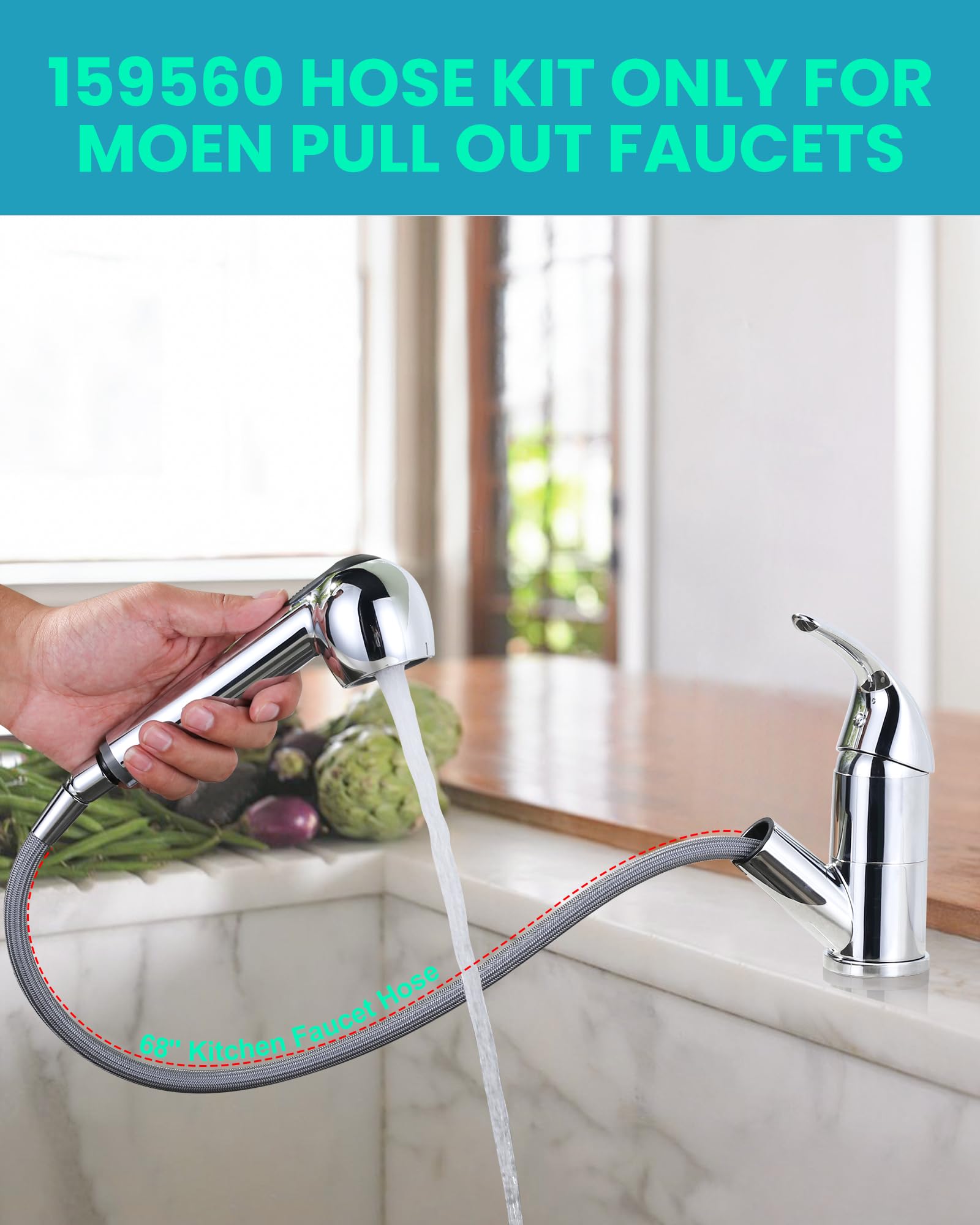 Replacement Hose Kit for Moen Kitchen Pull Out Faucet(Pullout 159560)