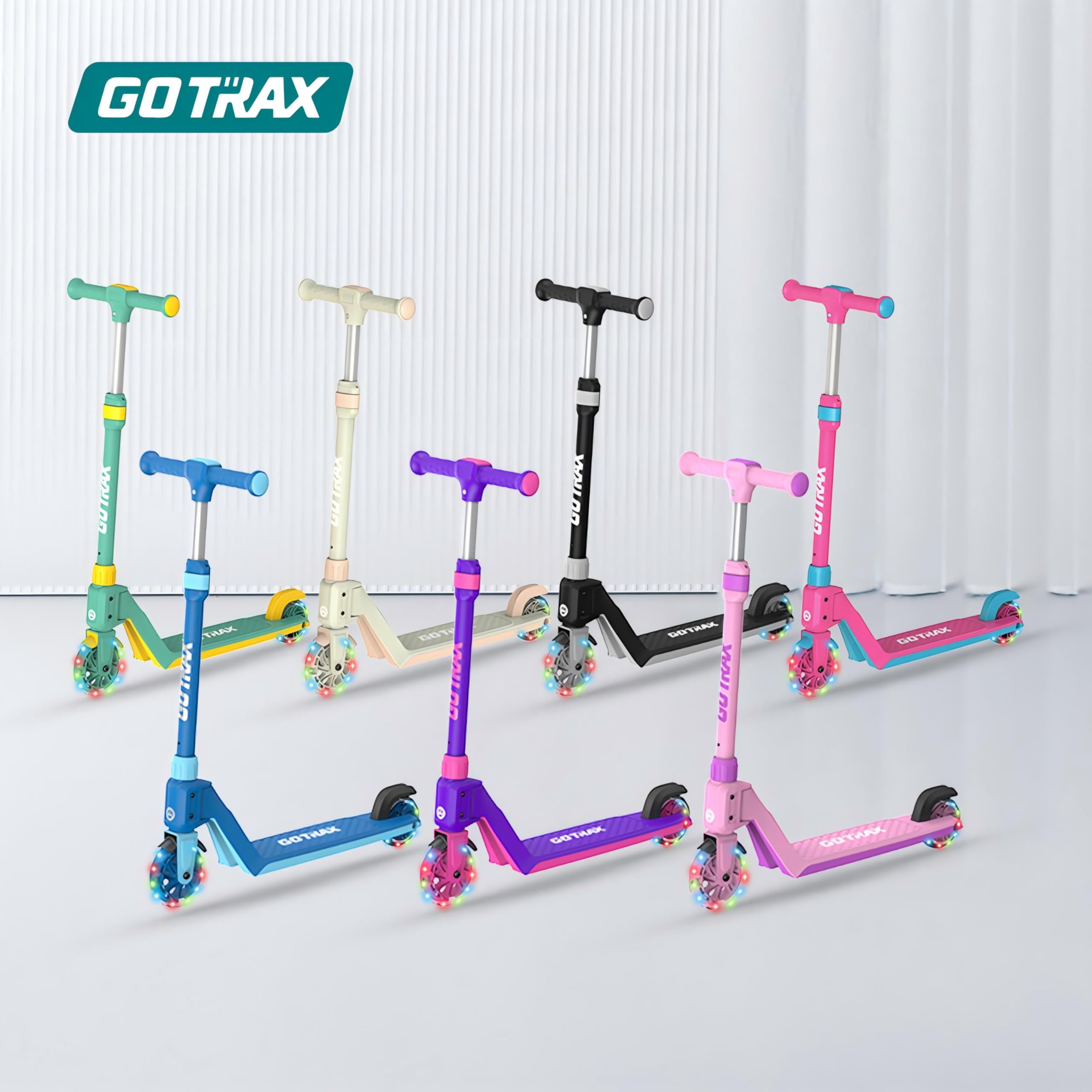 Gotrax K03 Kick Scooter for Kids, 5" LED Lighted Wheels and Adjustable Handlebars, Lightweight Design and Anti-Slip Deck, Max Load 110 Lbs, Kids Scooter for Boys & Girls Ages 3+, Purple