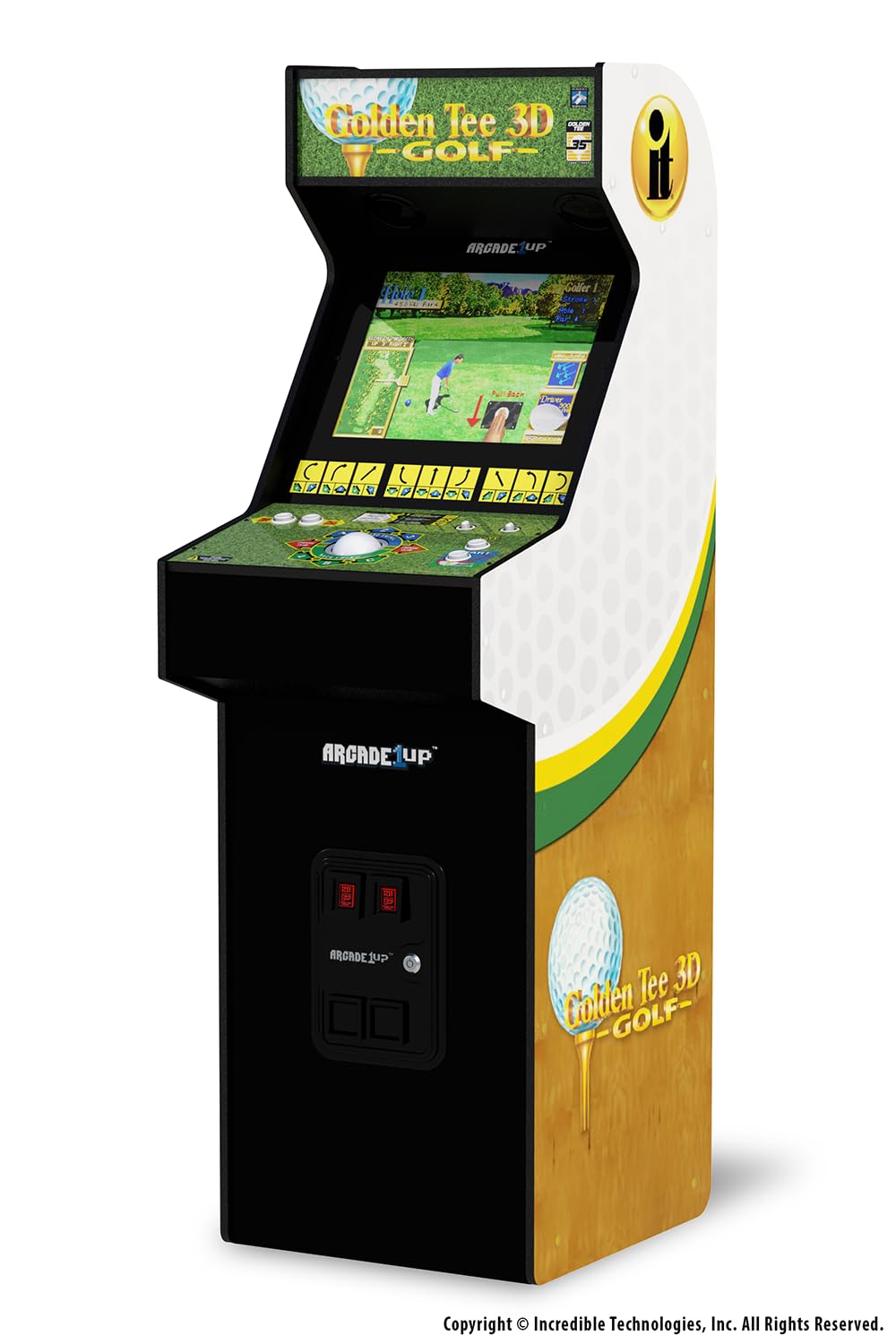 ARCADE1UP Golden Tee 3D Deluxe Arcade Machine, Built for Your Home, Over 5-Foot-Tall Cabinet with 8 Classic Games