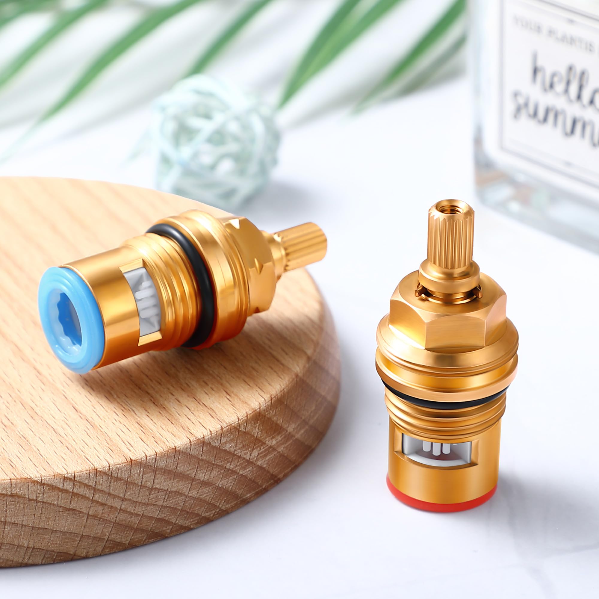 Dreyoo Hot Cold Faucet Cartridge Replacement Compatible with hansgrohe Basic Set, Axor Carlton, Citterio, Steel and Terrano Valves, 1 Inch Turn Flow Cartridge Replacement for 94008000 94009000