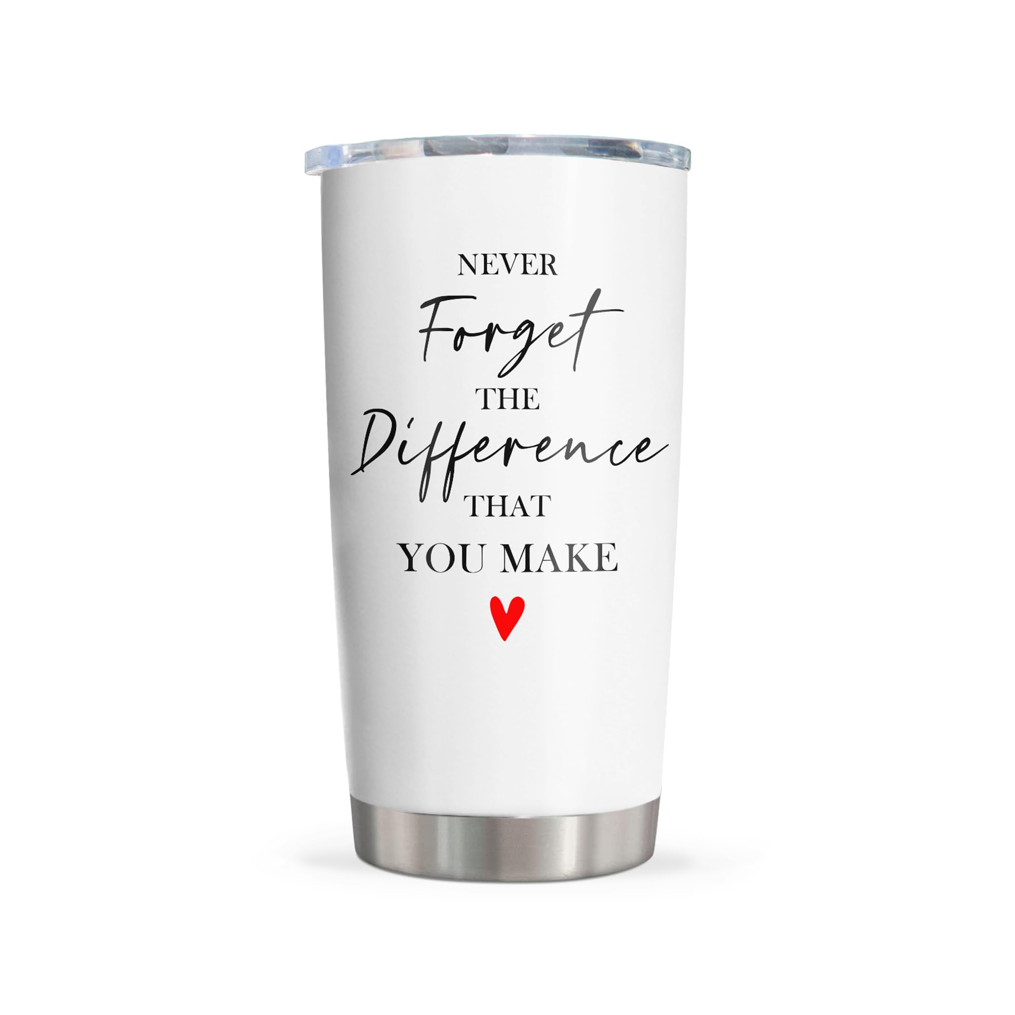 Pudmaple Thank You Gifts for Women/Men, Teacher/Employee Appreciation Gifts, Retirement Gift for Woman, Chaos Coordinator Farewell Gift for Coworkers, Never Forget The Difference You Make Tumbler 20oz