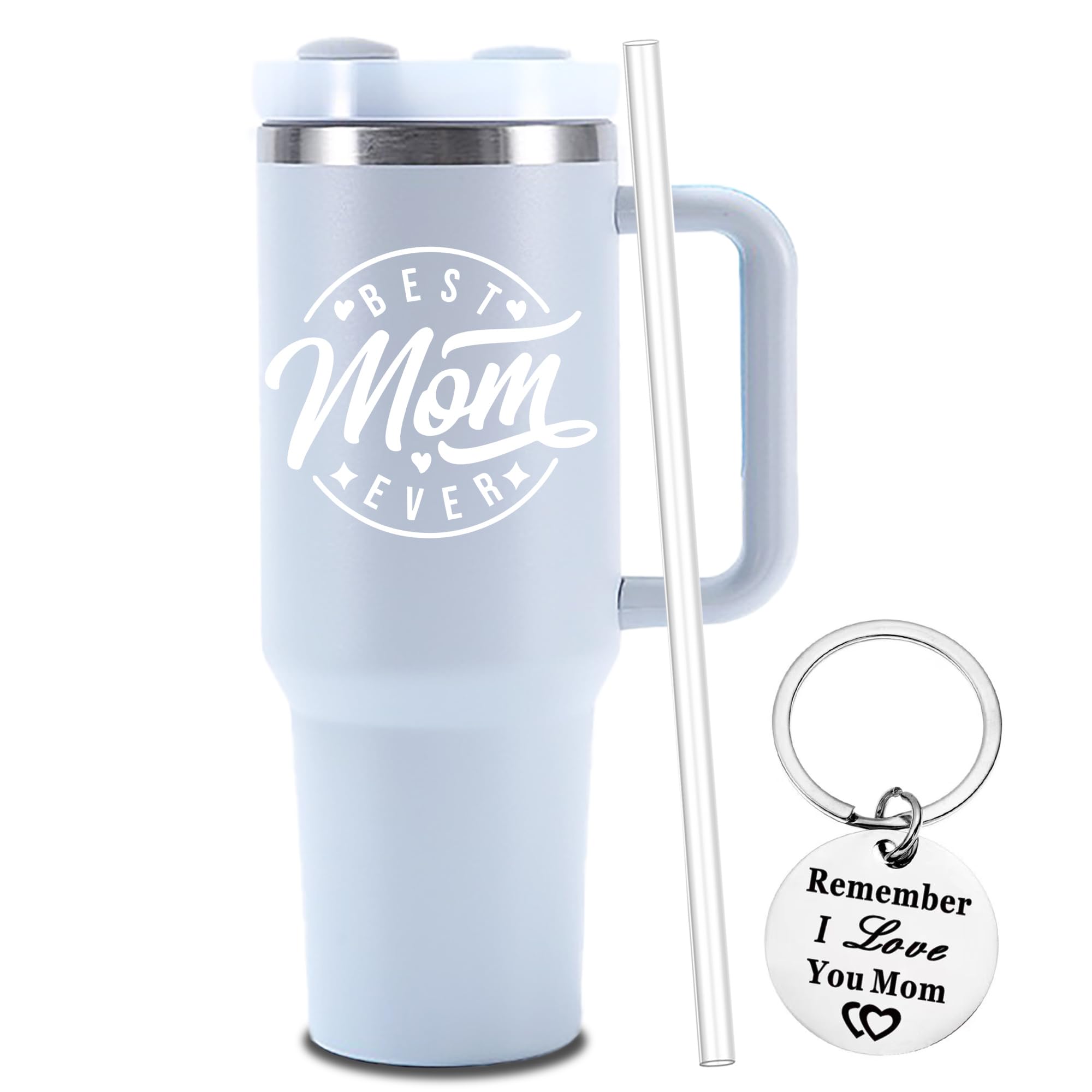 CHONG SHENG 40OZ Travel Tumbler Gifts for Mom Christmas, Mother's Day, Mom Birthday Gifts from Daughter Son, Best Mom Ever Coffee Mug