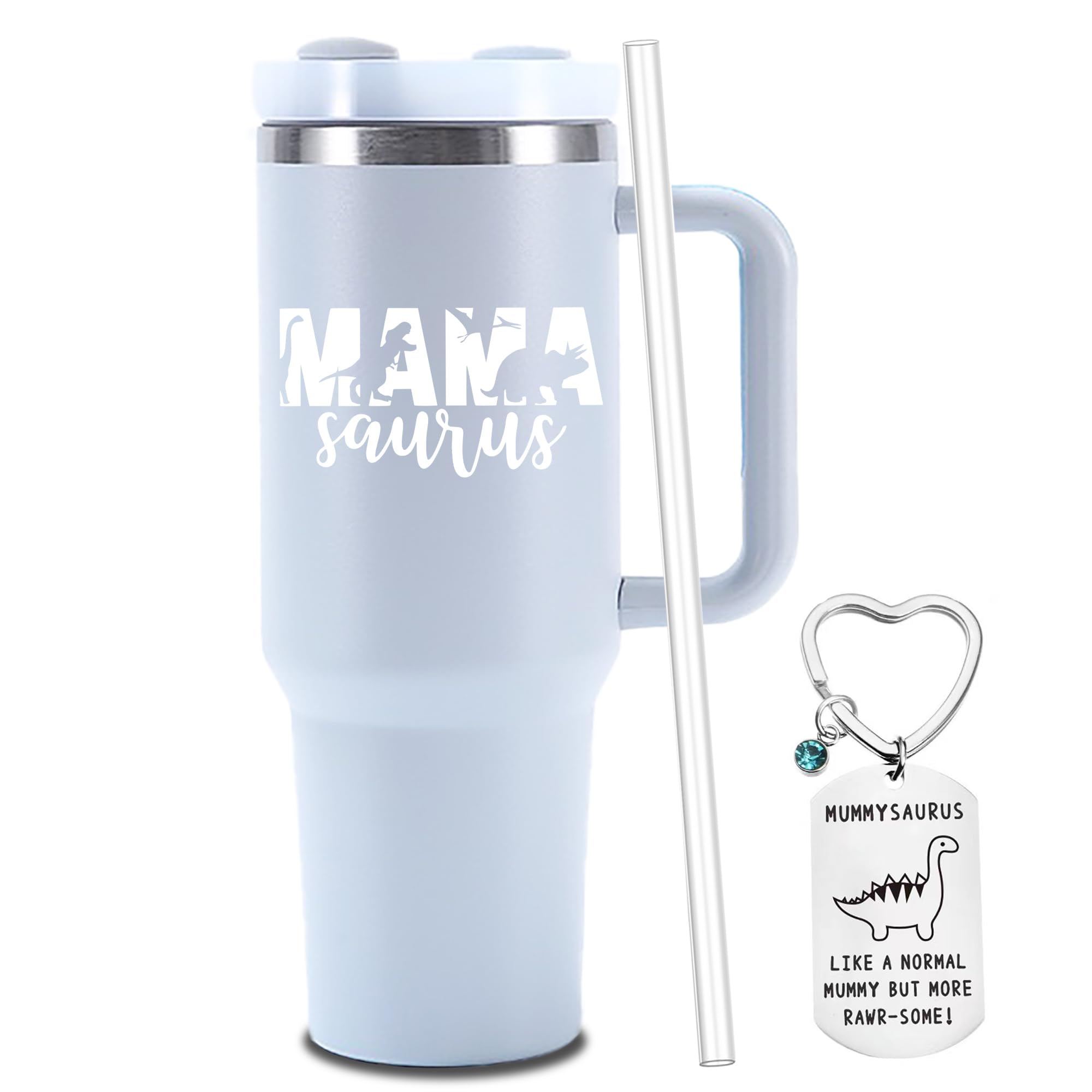 CHONG SHENG 40OZ Coffee Mug for Mama-to-be, Gifts for Mama Birthday Christmas, Mother’s Day Gifts for Mom from Daughter Son Kids, Mamasaurus Tumbler