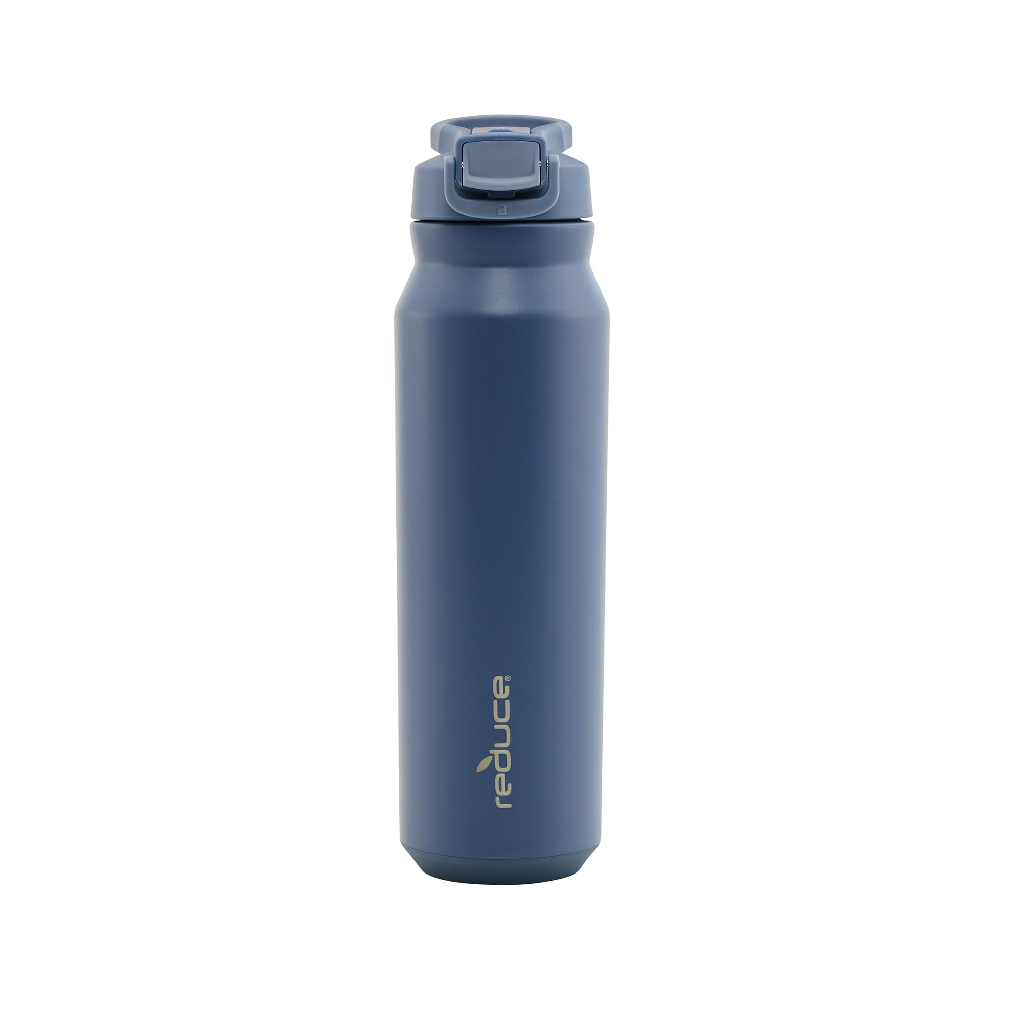 REDUCE 32 oz Hydrate Pro Stainless Steel Insulated Water Bottle - Flip Top Leak-Proof Lid, Dishwasher Safe, BPA-Free, Dual Wall Vacuum, Keeps Drinks Cold for 48 Hrs, Cup Holder Friendly - Mineral Blue