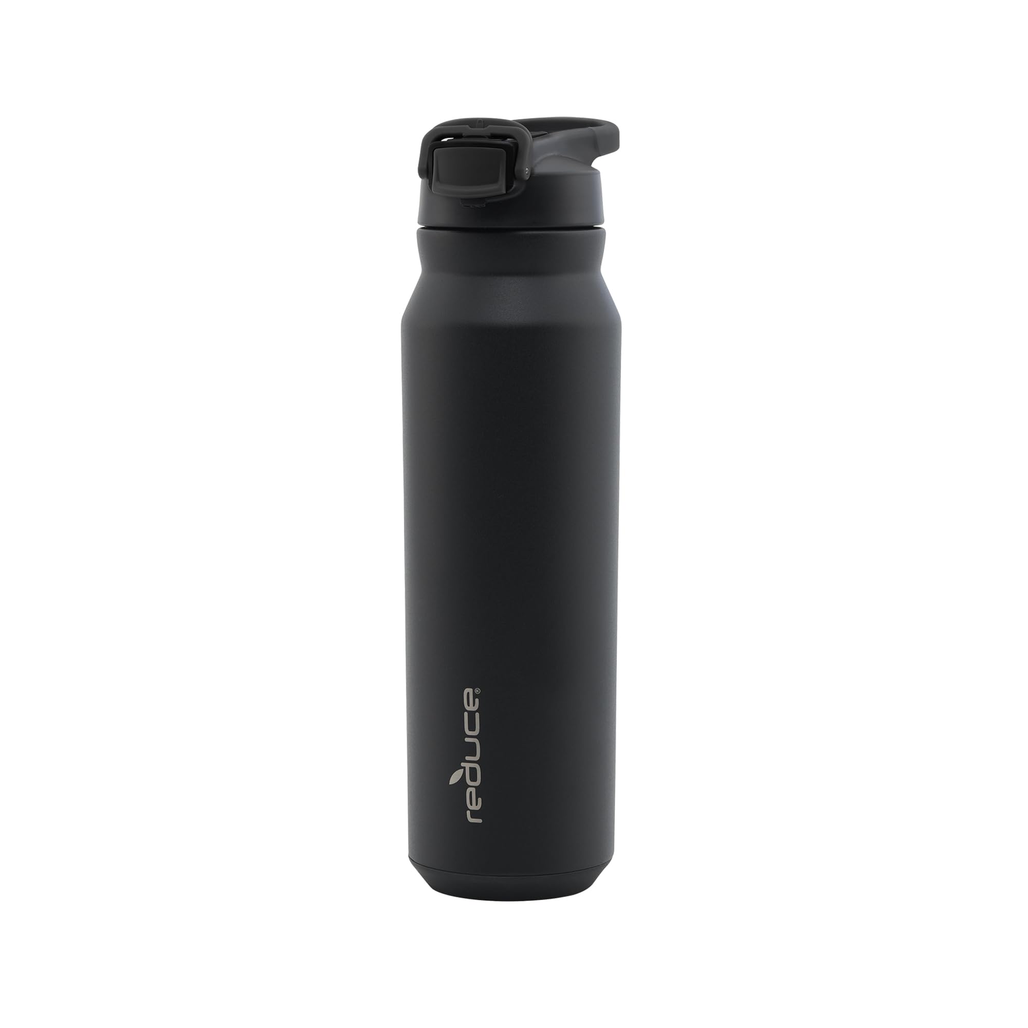 REDUCE 32 oz Hydrate Pro Stainless Steel Insulated Water Bottle - Flip Top Leak-Proof Lid, Dishwasher Safe, BPA-Free, Dual Wall Vacuum, Keeps Drinks Cold for 48 Hrs, Cup Holder Friendly - Black