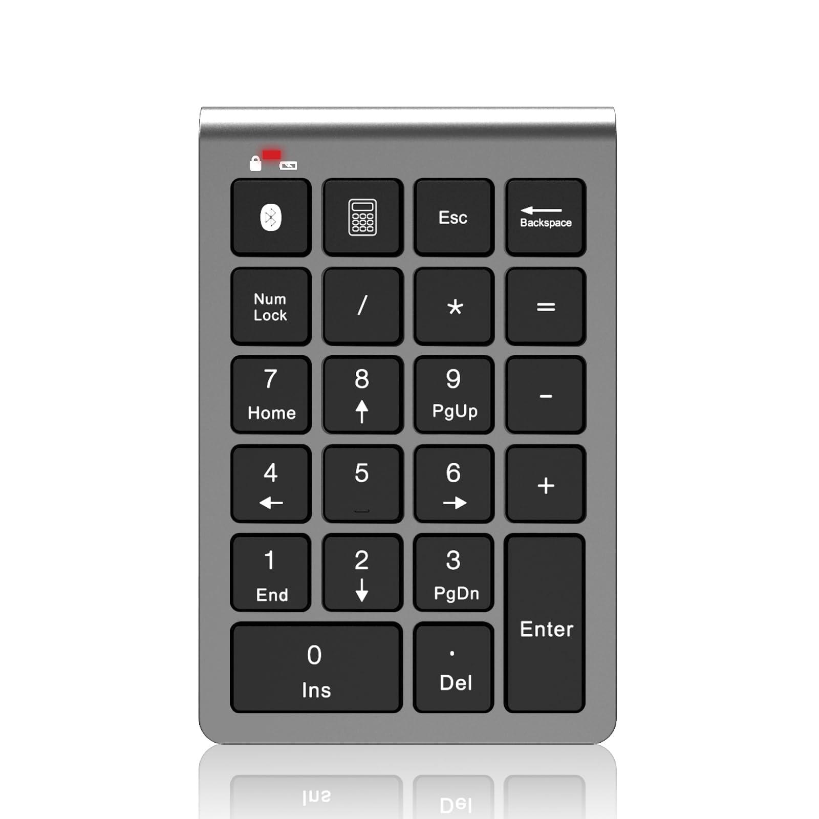 Bluetooth Number Pad Wireless & Wired 10 Key USB Keypad Two in One, Rechargeable Numpad for Laptops, Desktop, Computers Accessories Compatible with MacBook iPads ChromeBook EliteBook Notebook etc.