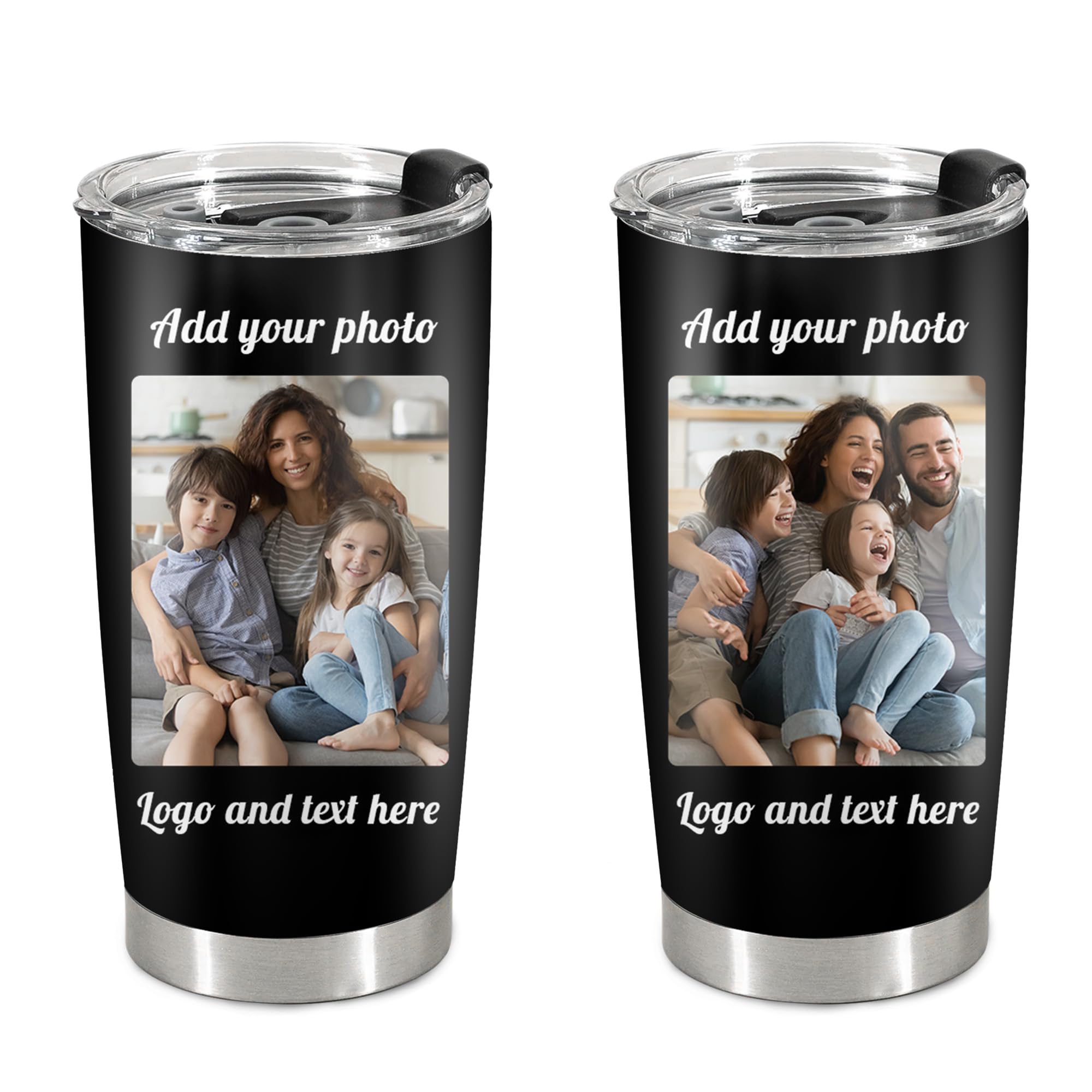 Personalized Picture Tumbler Insulated Coffee Cup Gift for Christmas Birthday to Dad Mom Families Friends,Custom Photo Image & Text Travel Mug, Multi Color