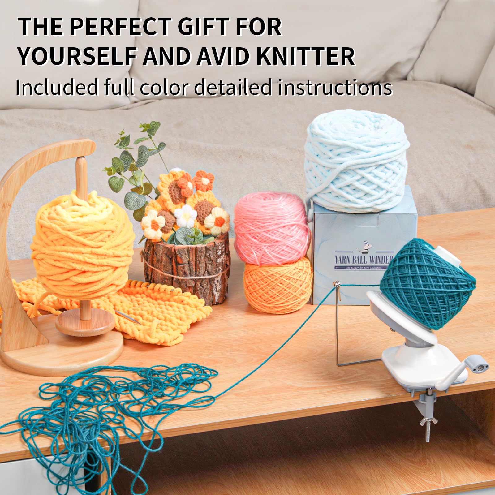 SPEENSUN Yarn Winder, Yarn Ball Winder, Easy-to-Install Efficiently Yarn Cake Winder Make Neat 3.5 oz Yarn Cake with Lower Noise, Yarn Winder for Crocheting for Crochet and Knitting Enthusiasts